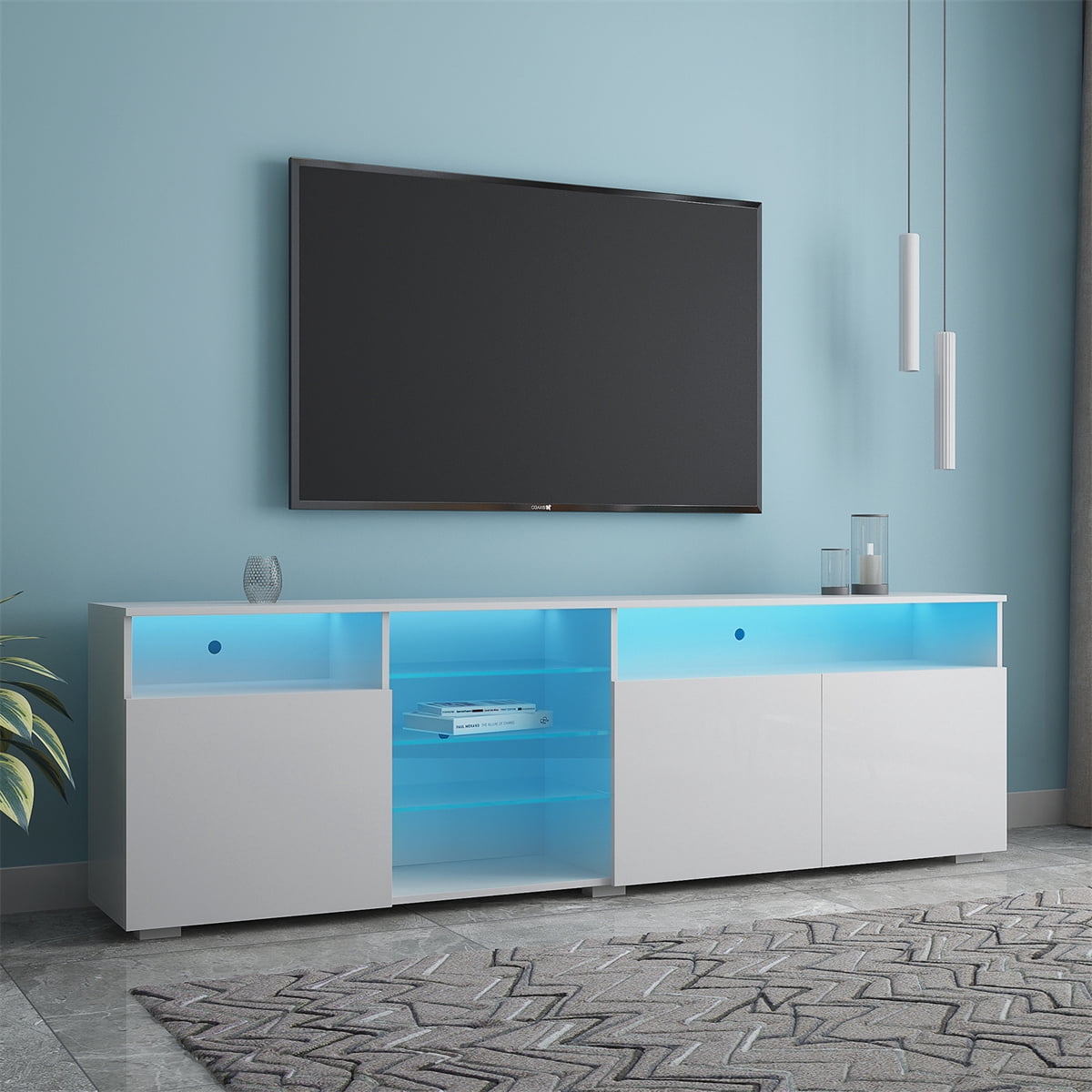 TV Stand for up to 90" TV Screens, Modern TV Cabinets TV Consoles with ...