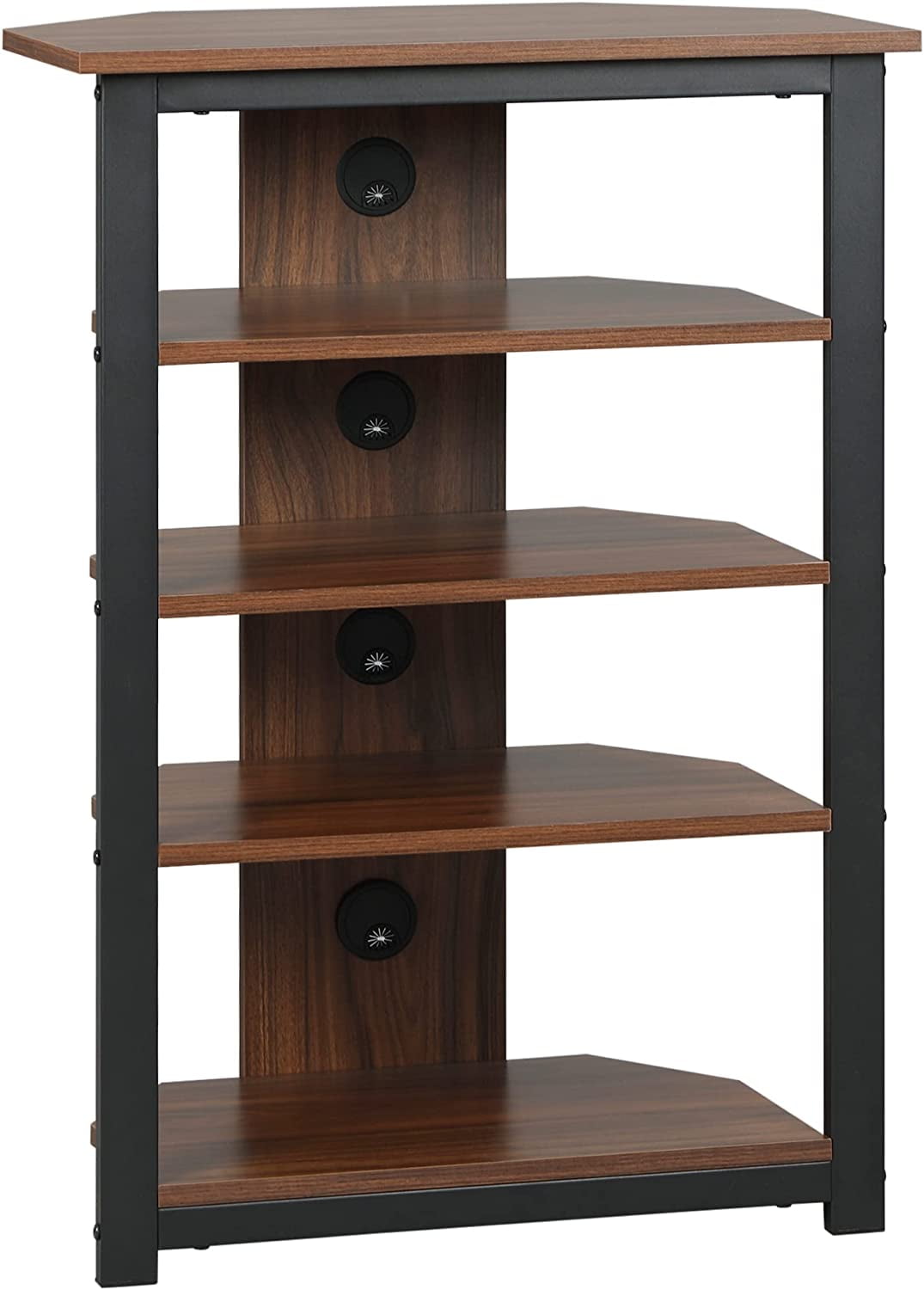 TV Stand, AV Media Stand, Corner Audio Tower with Storage Shelves and ...