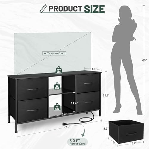 TV Stand for Bedroom, Television Stand for TV up to 46 Inch ...