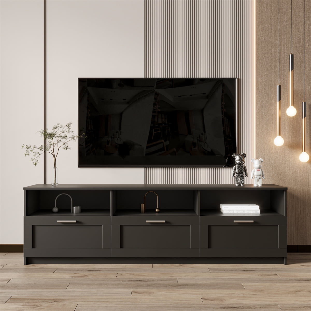 TV Stand, TV Cabinet Open Locker Media Stand Console Table TV Console ...