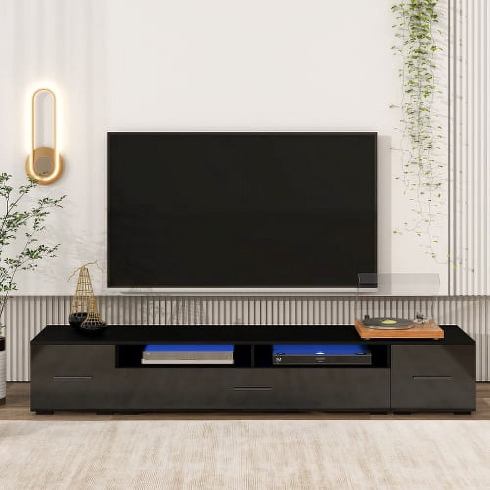 TV Stand with Color Changing LED Lights, Modern Universal Entertainment ...
