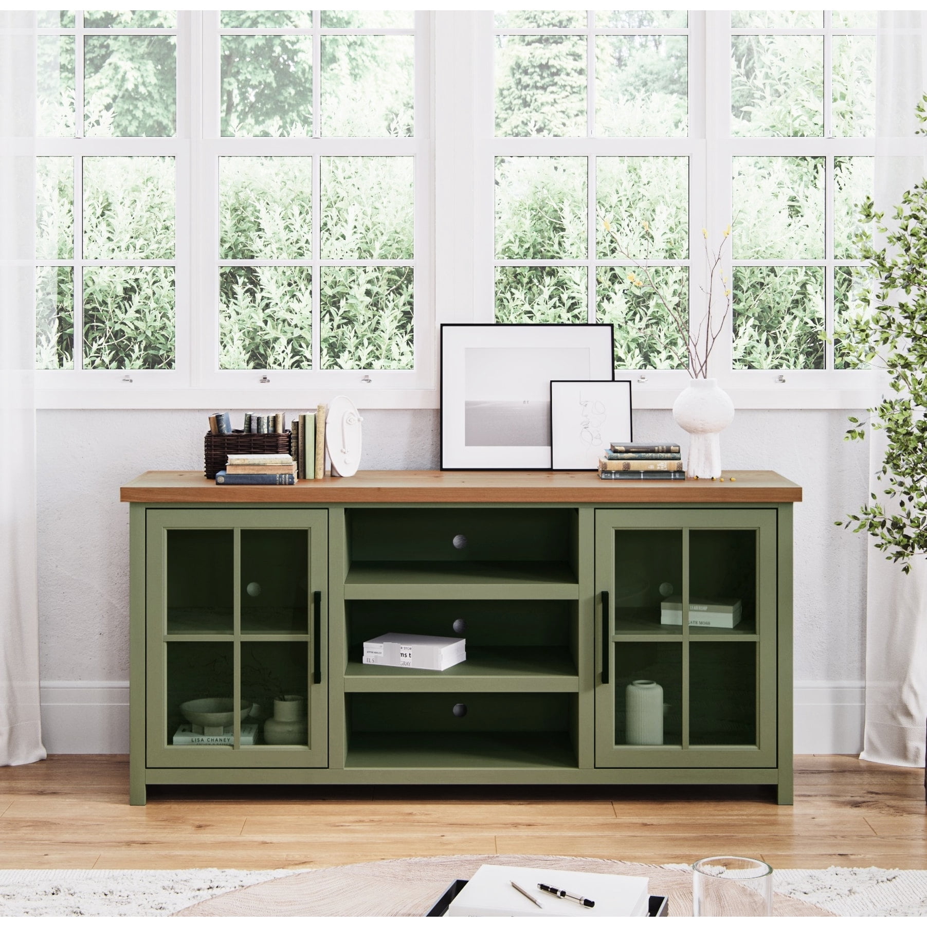 TV Stand Console 67 inches | For 70-79 inch TVs in Coastal Decor | Oil ...