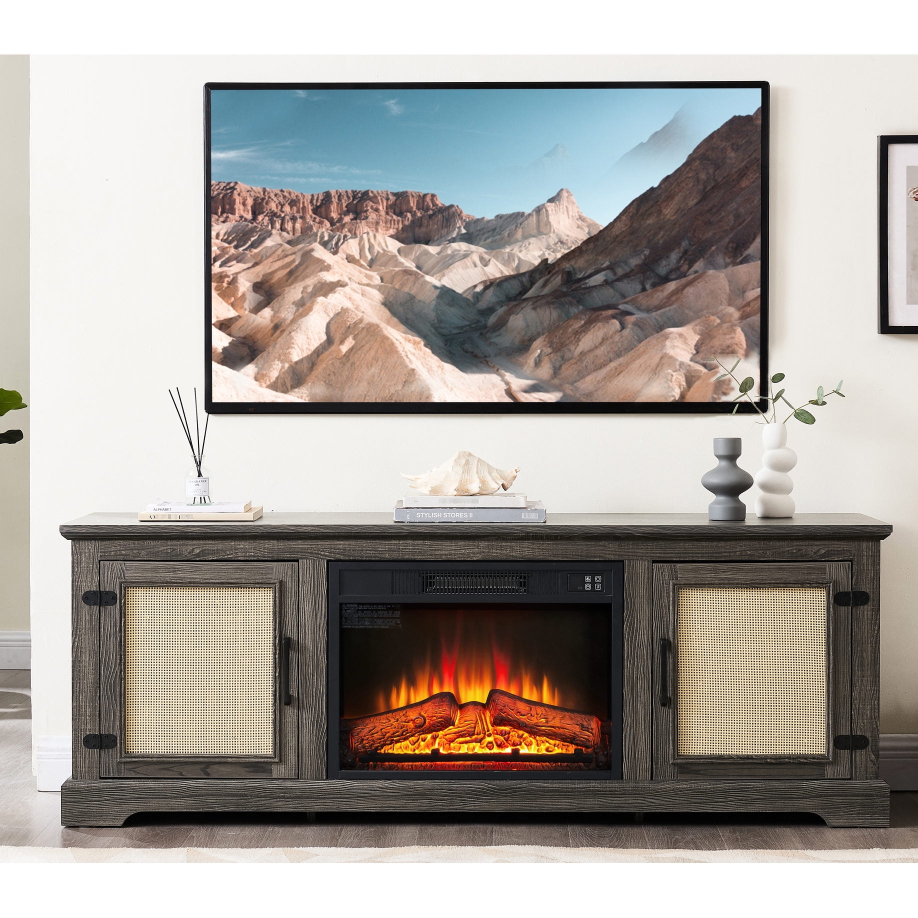 TV Stand Console Table | For TVs up to 70 Inches with 4777 BTU ...