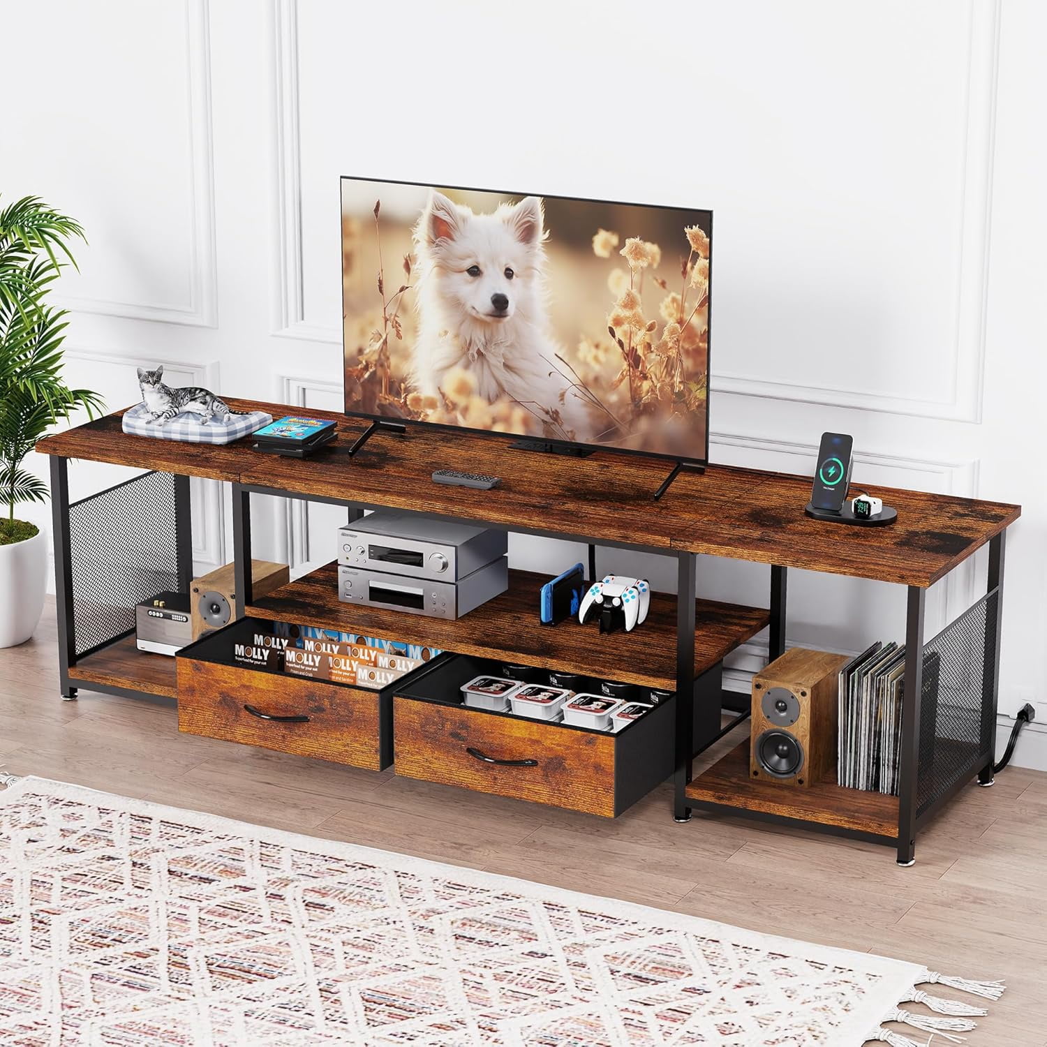 TV Stand with Drawers and Power Outlets for 75 70 65 Inch TV ...