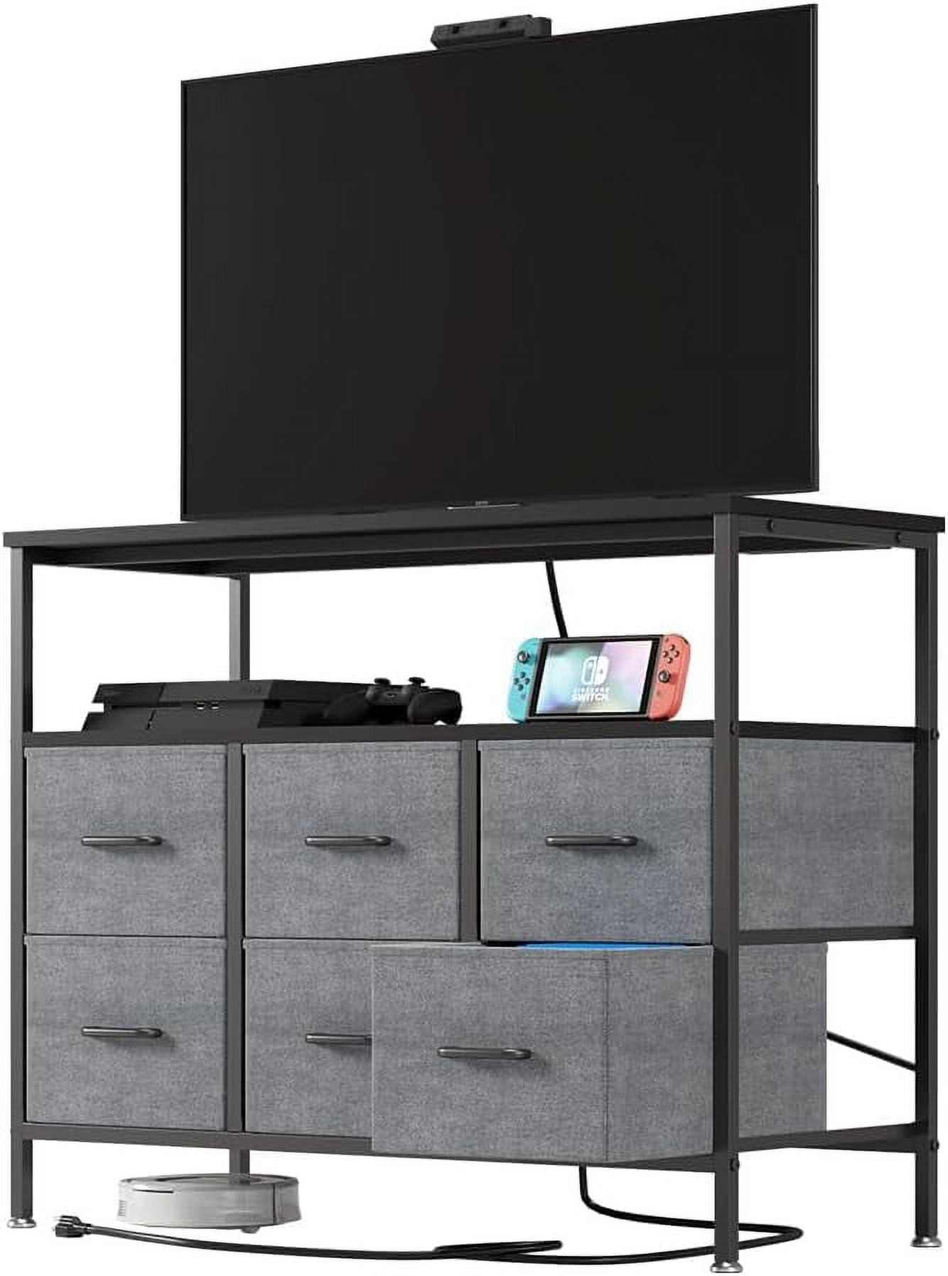 TV Stand Dresser with Power Outlet Charging Station for Bedroom with 6 ...