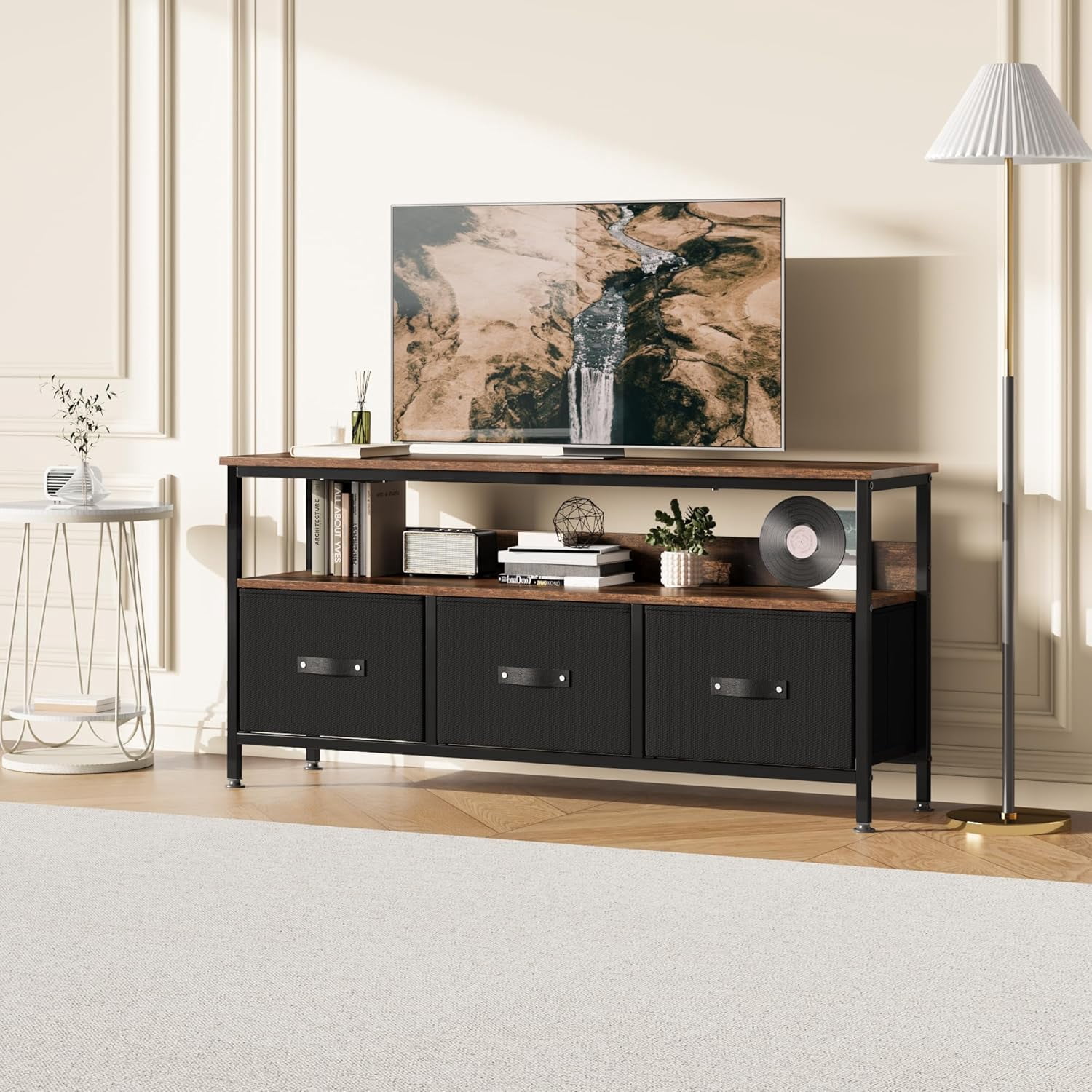 TV Stand Dresser with Storage, TV Console for Living Room, 3-Drawer ...