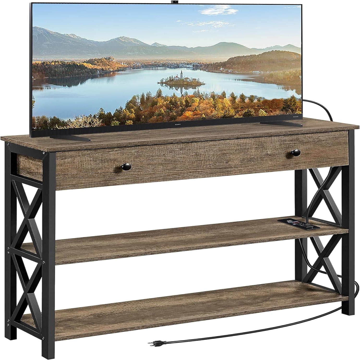 TV Stand Entertainment Center with Drawer Media Console Table for TV up ...