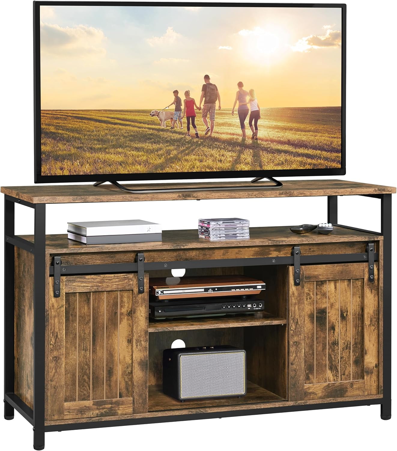 TV Stand, Entertainment Center with Storage Cabinets for 55 Inches TV ...