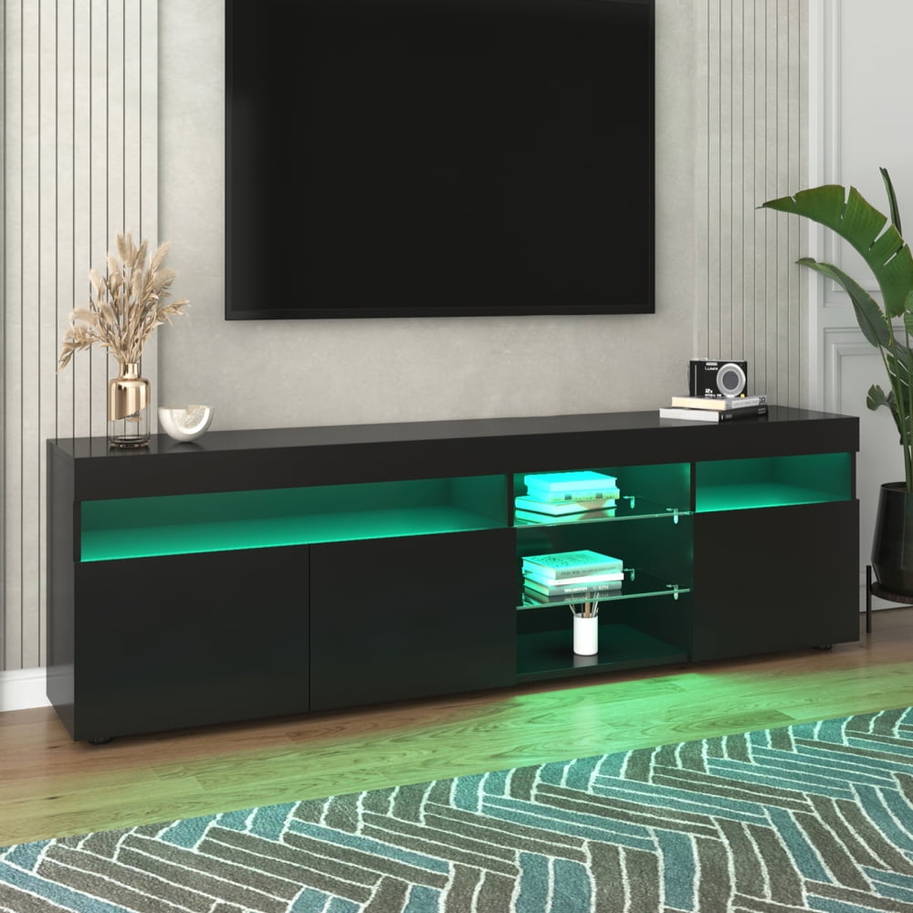 TV Stand, Entertainment Center with Storage, 16 Light Colors, Open ...