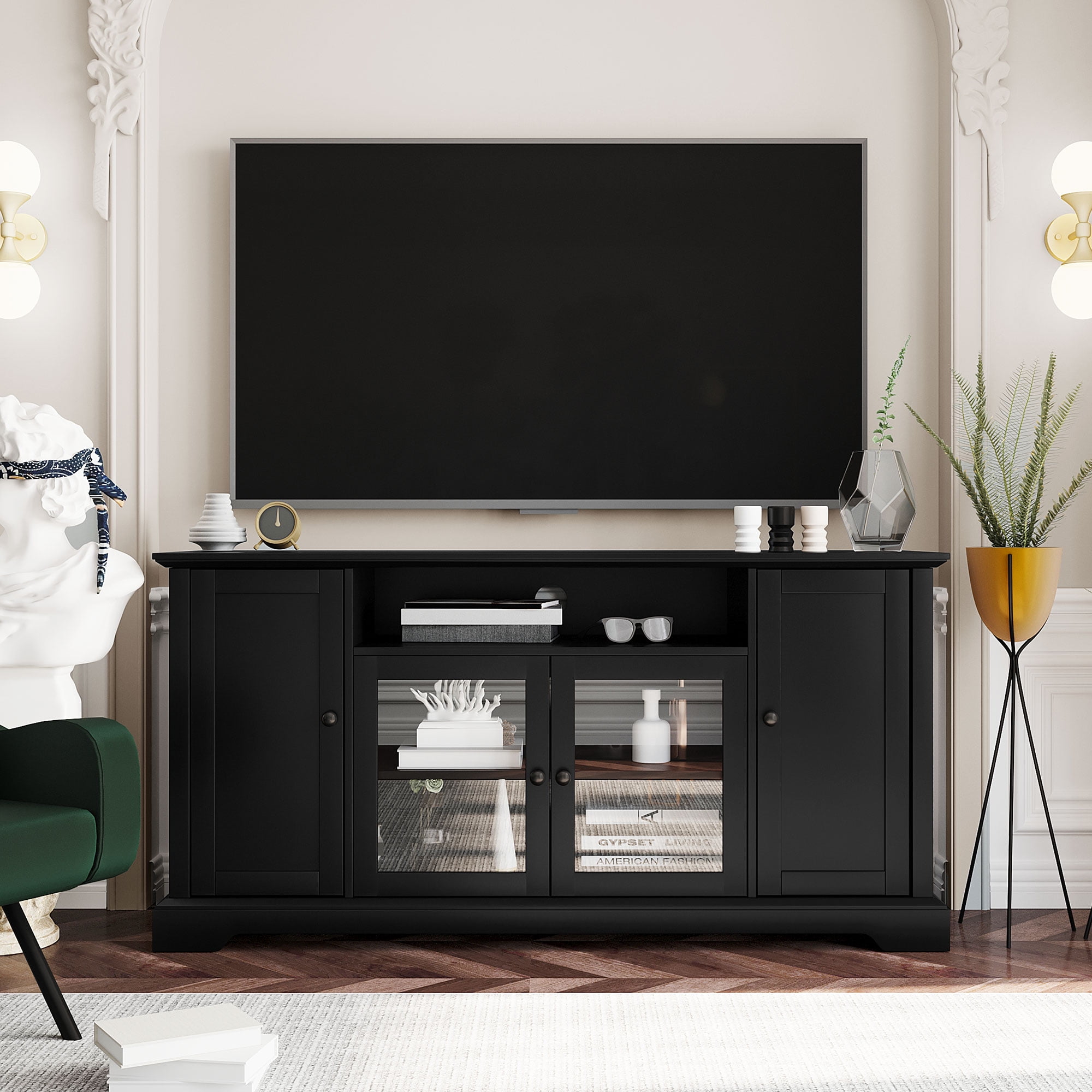 TV Stand For TV Up To 65" Media Console Entertainment Center Storage ...