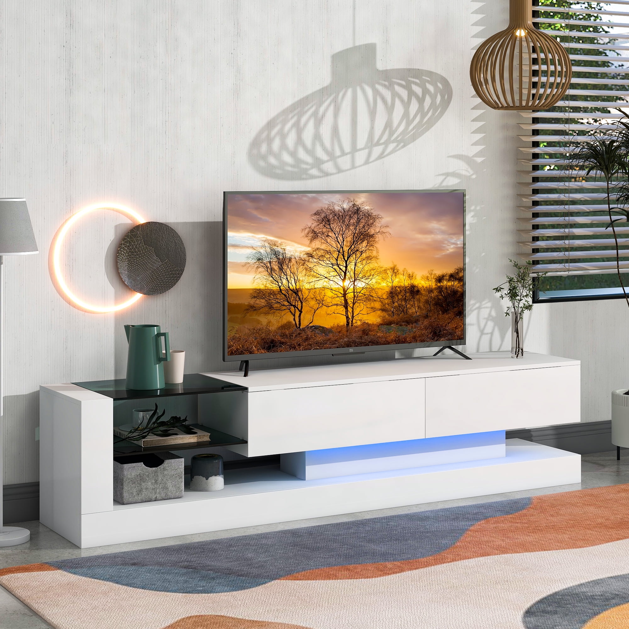 TV Stand For TVs Up To 75 Inch,TV Cabinets With 2 Cabinets 2 Layers ...