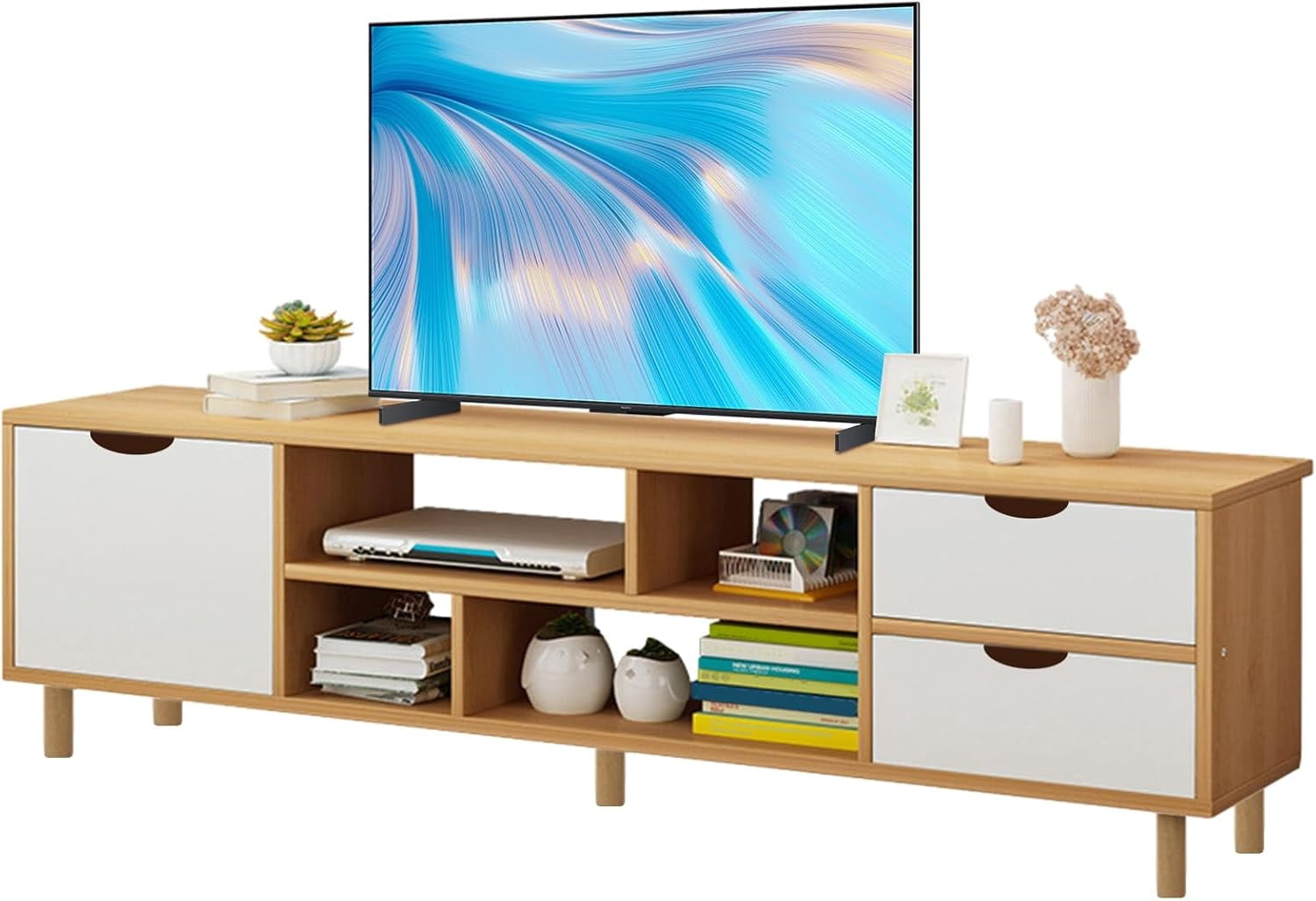 TV Stand, Fun Stand for TVs up to 60 Inch, Media Entertainment Center ...