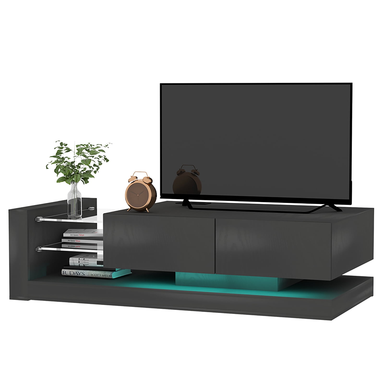 TV Stand With LED Lights Full Color RGB 31 Light Conversion Modes APP ...