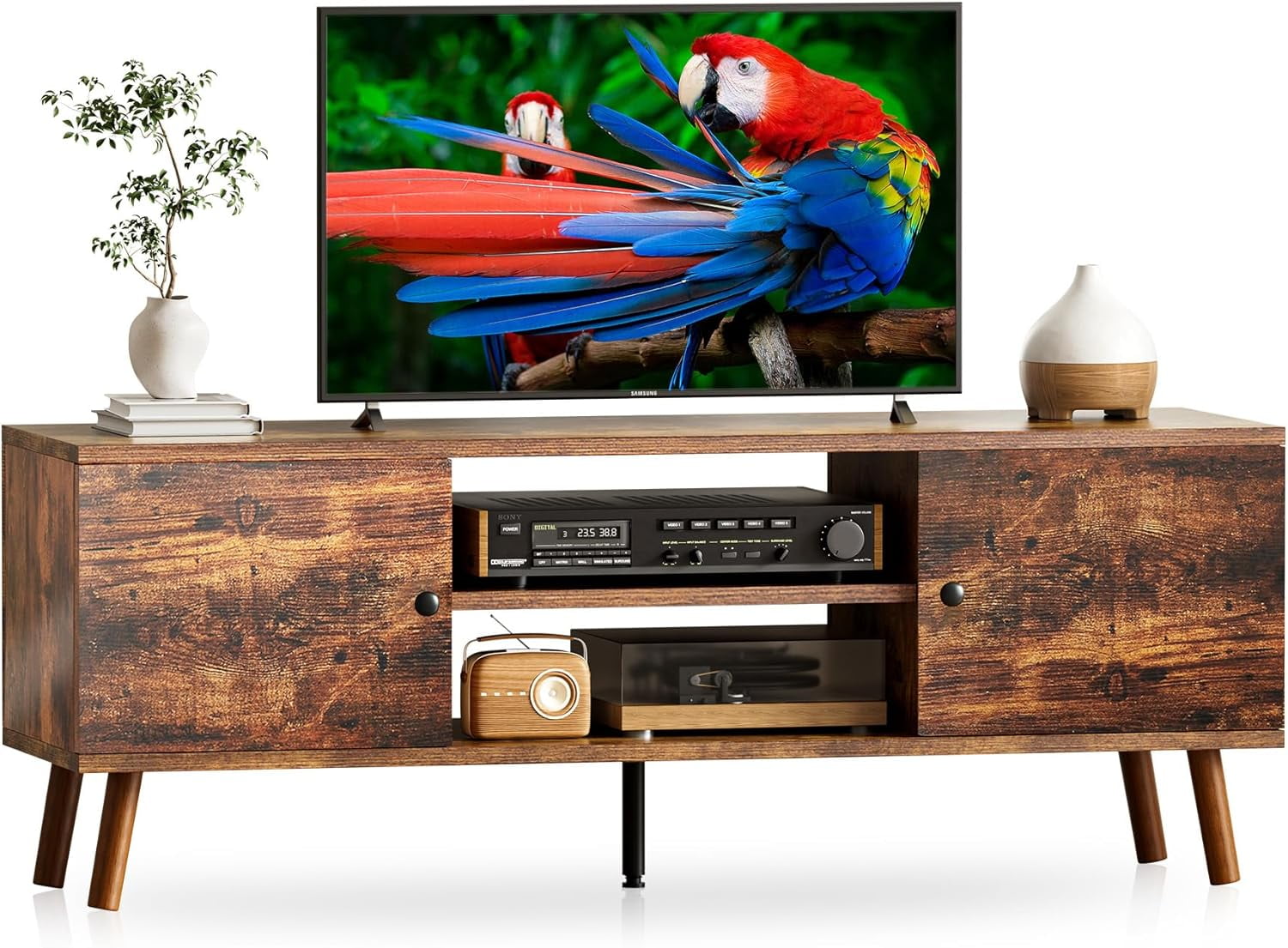 TV Stand for Living Room 40 55 60 inch TV, Entertainment Center with ...