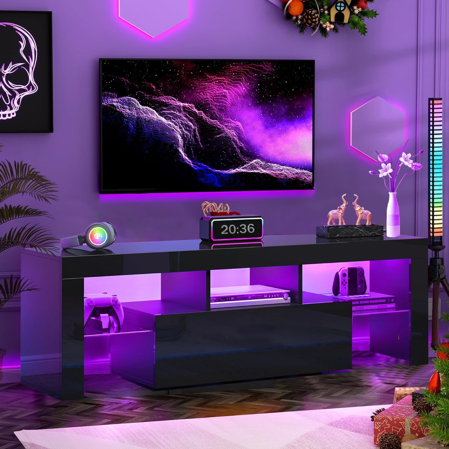 TV Stand for Living Room, Modern Entertainment Center Stand for TV Up ...
