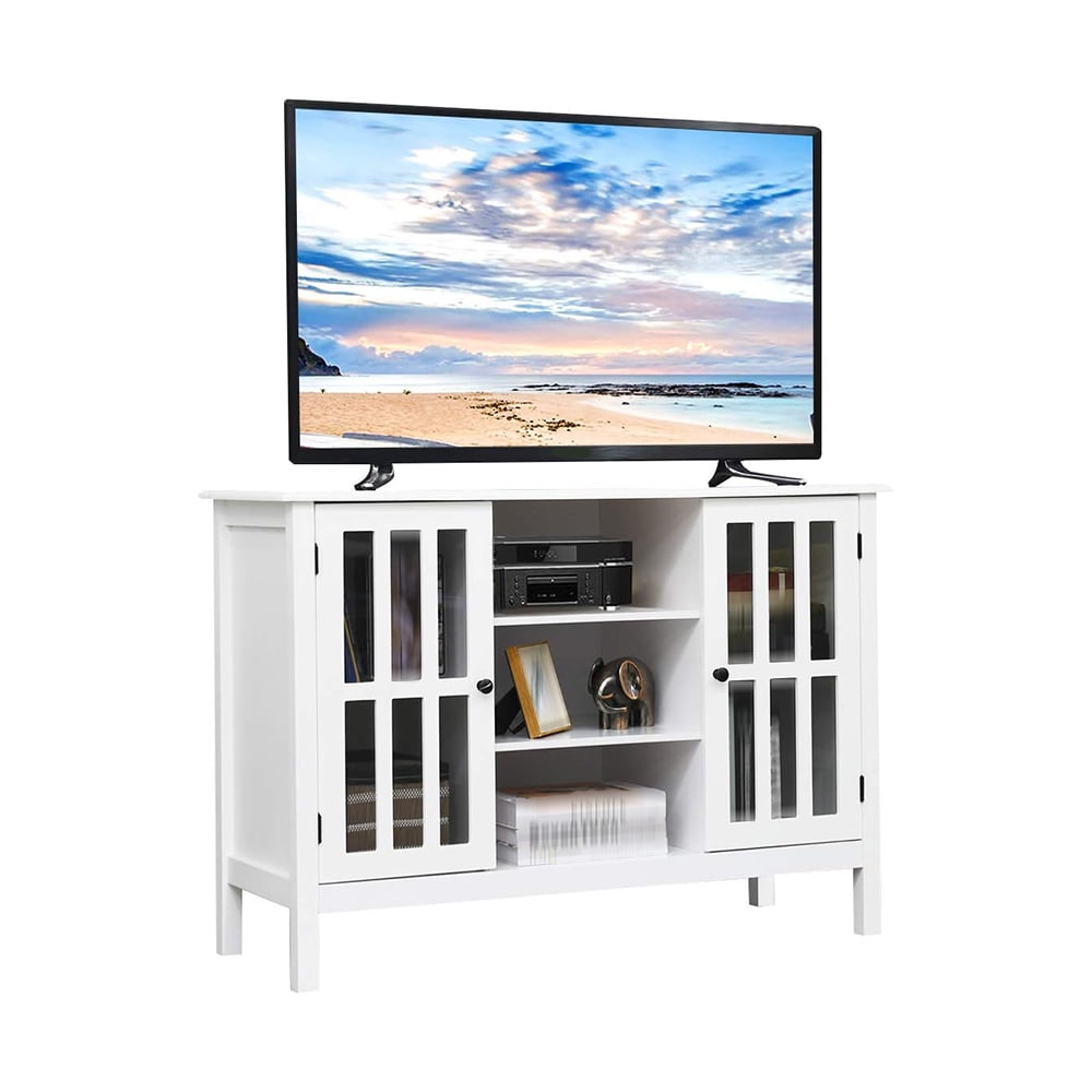 TV Stand, Modern Tall Entertainment Center, Media Console with 2 ...