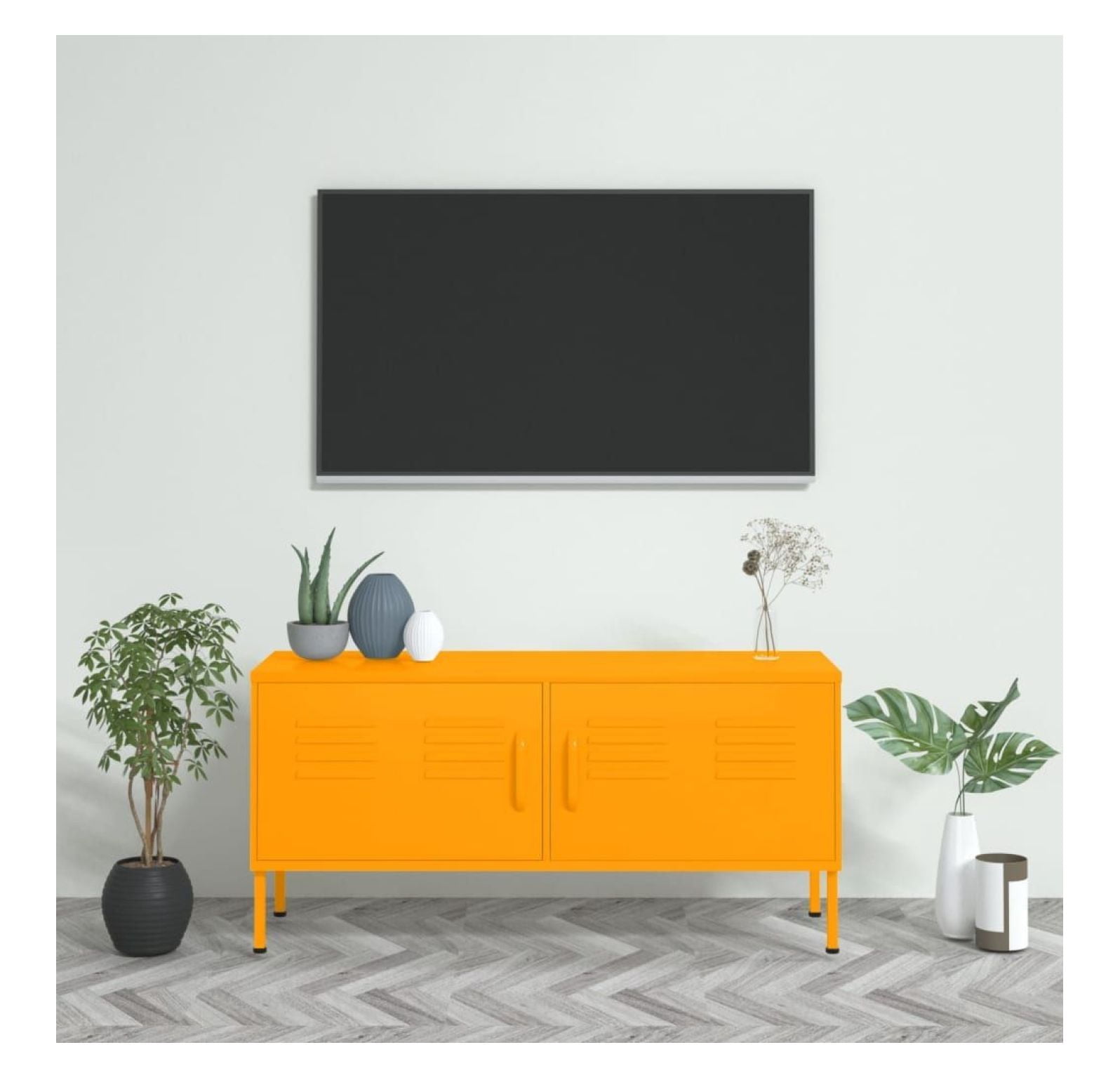 TV Stand Mustard Yellow 41.3"x13.8"x19.7" Steel - Walmart.com