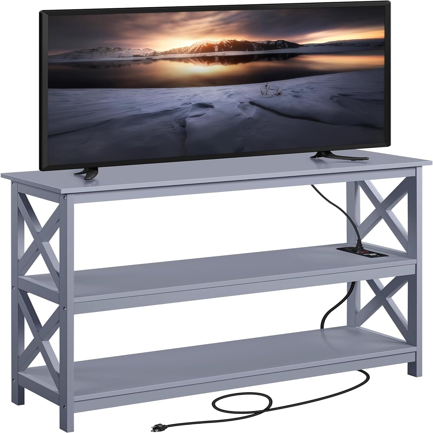 TV Stand with Power Outlet Entertainment Center for TV up to 45 inch 3 ...