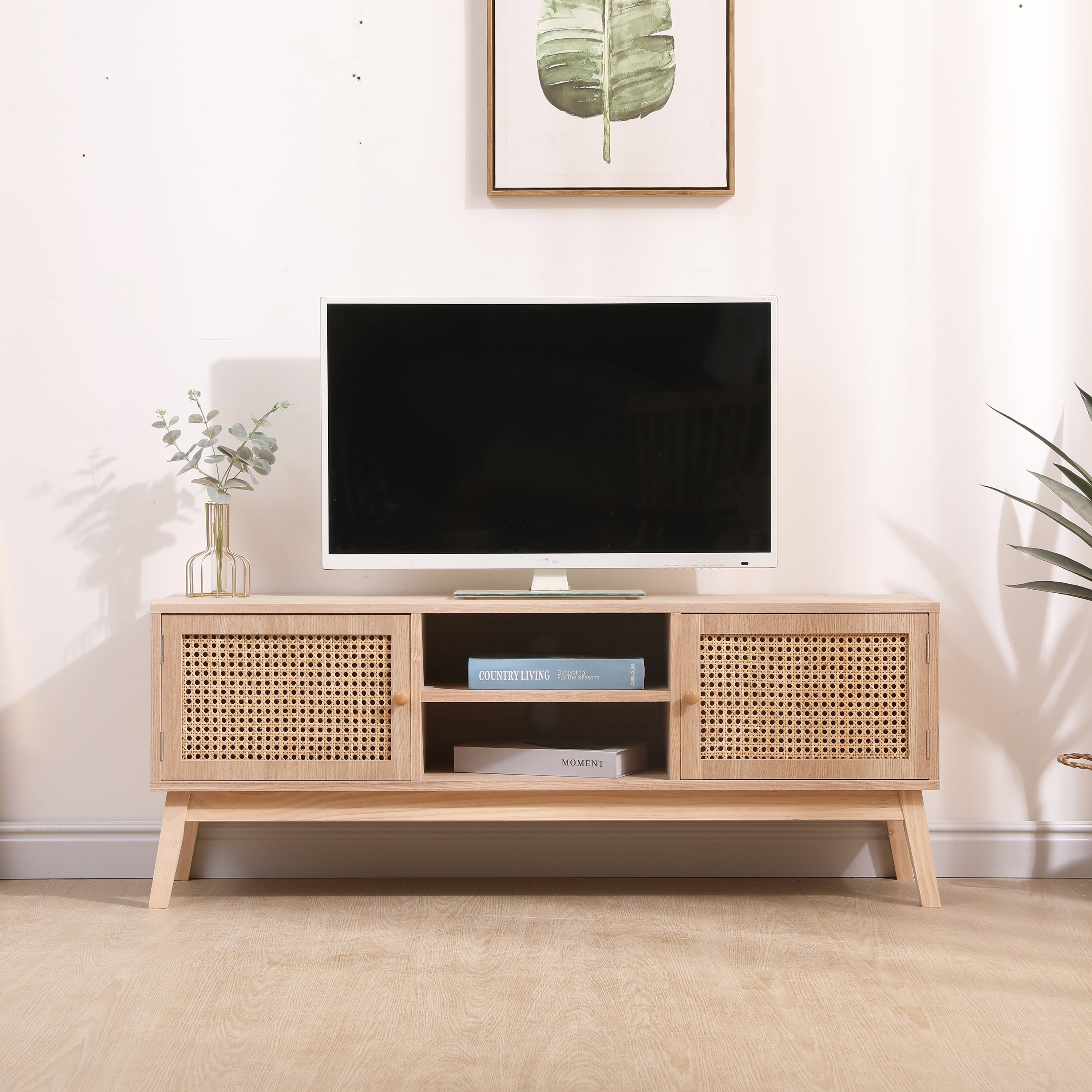 TV Stand, Storage Cabinet Entertainment Center Media Console with ...