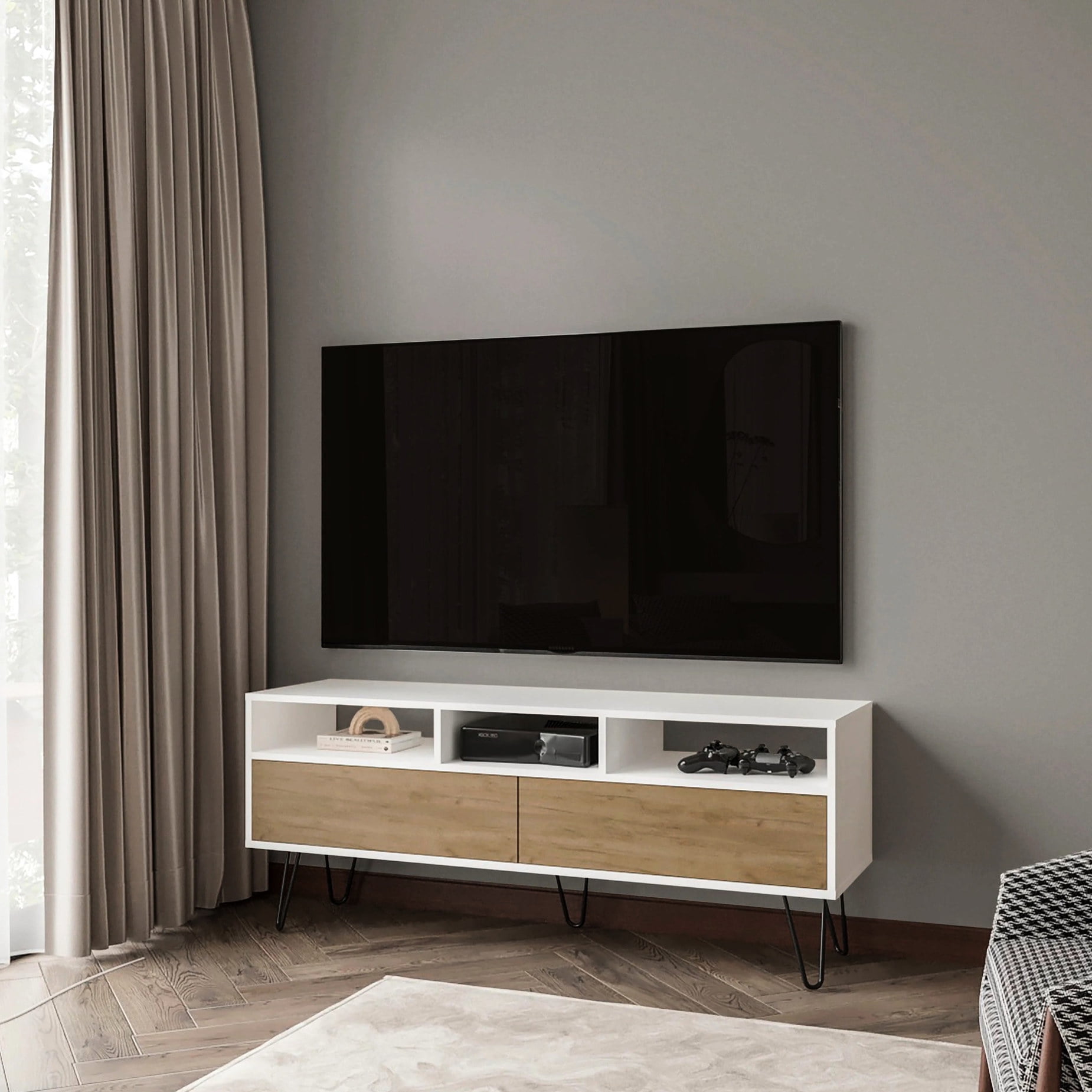 TV Stand | Storage and Display for TV Setup | Blends Rustic and Modern ...