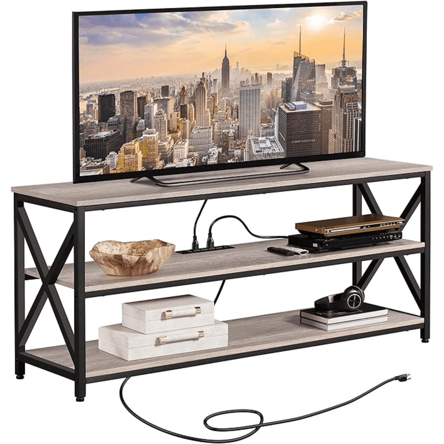 TV Stand for TV up to 65 inch, Media Entertainment Center with Power ...