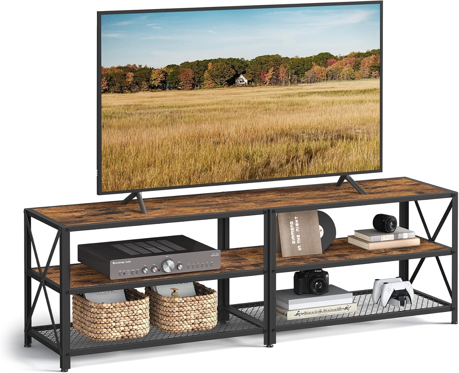 MY TV Stand for TV up to 70 Inches, TV Table, Entertainment Center, 3 ...