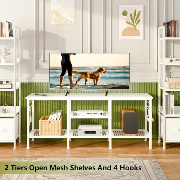 TV Stand for TVs up to 55 Inch, Entertainment Center with Open Storage ...