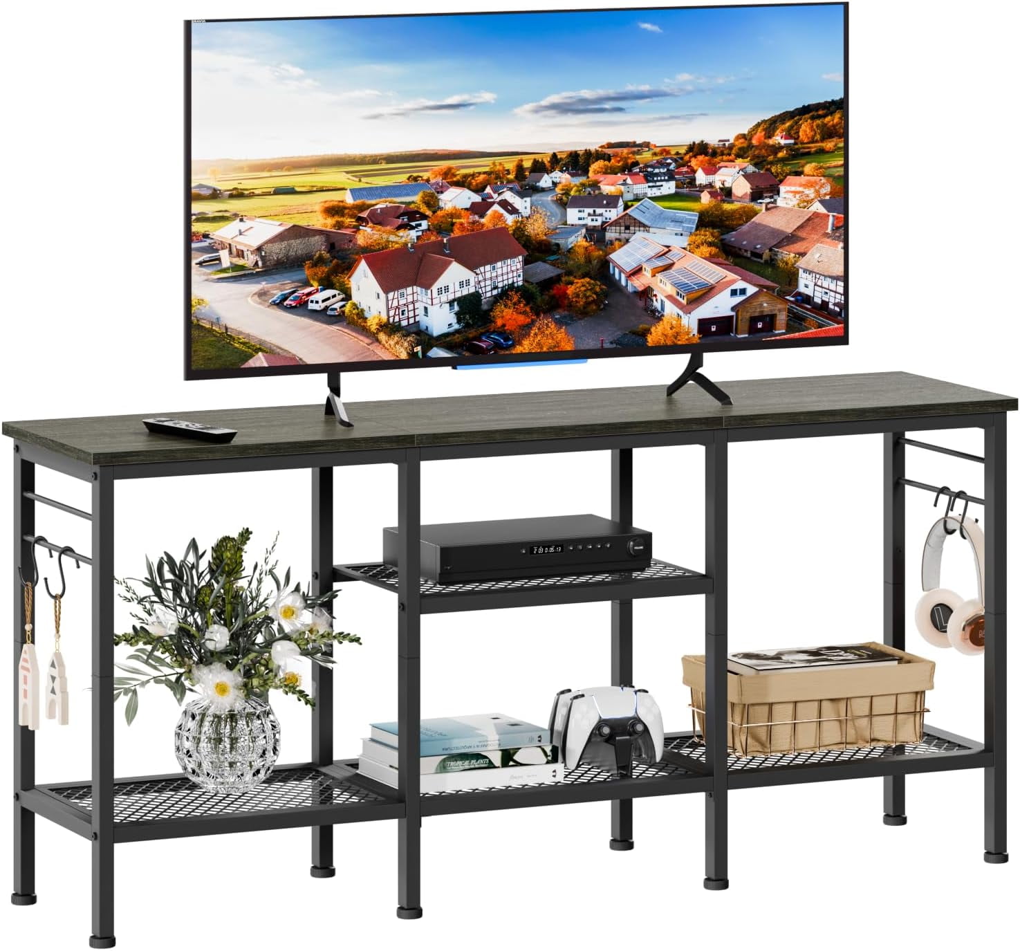 TV Stand for TVs up to 55 Inch, Entertainment Center with Open Storage ...