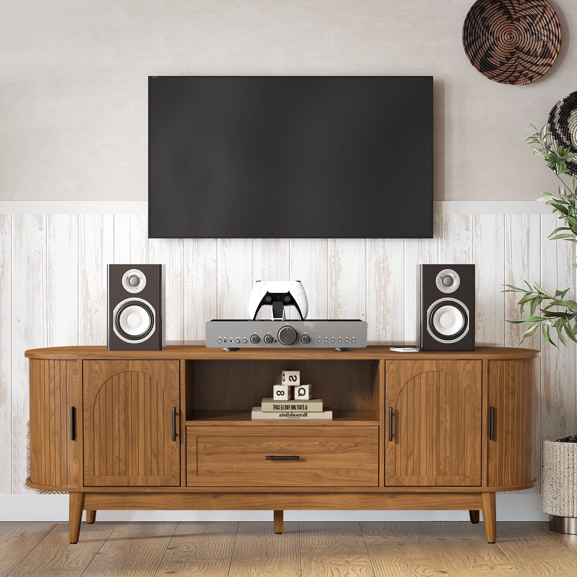 TV Stand for for TVs up to 70 Inch, 63" TV Console with Drawer and ...