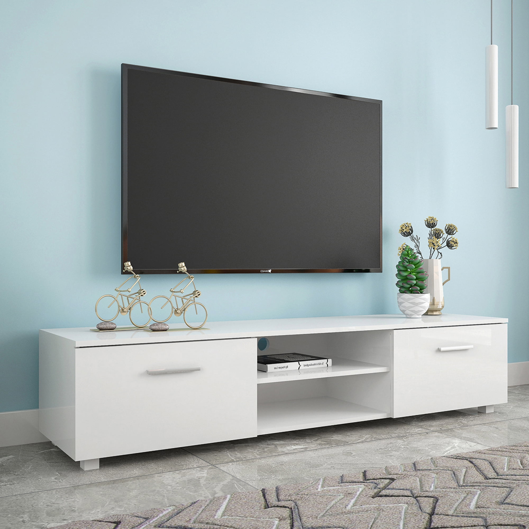 TV Stand for TVs up to 70", SYNGAR Modern Entertainment Center, Wood TV ...