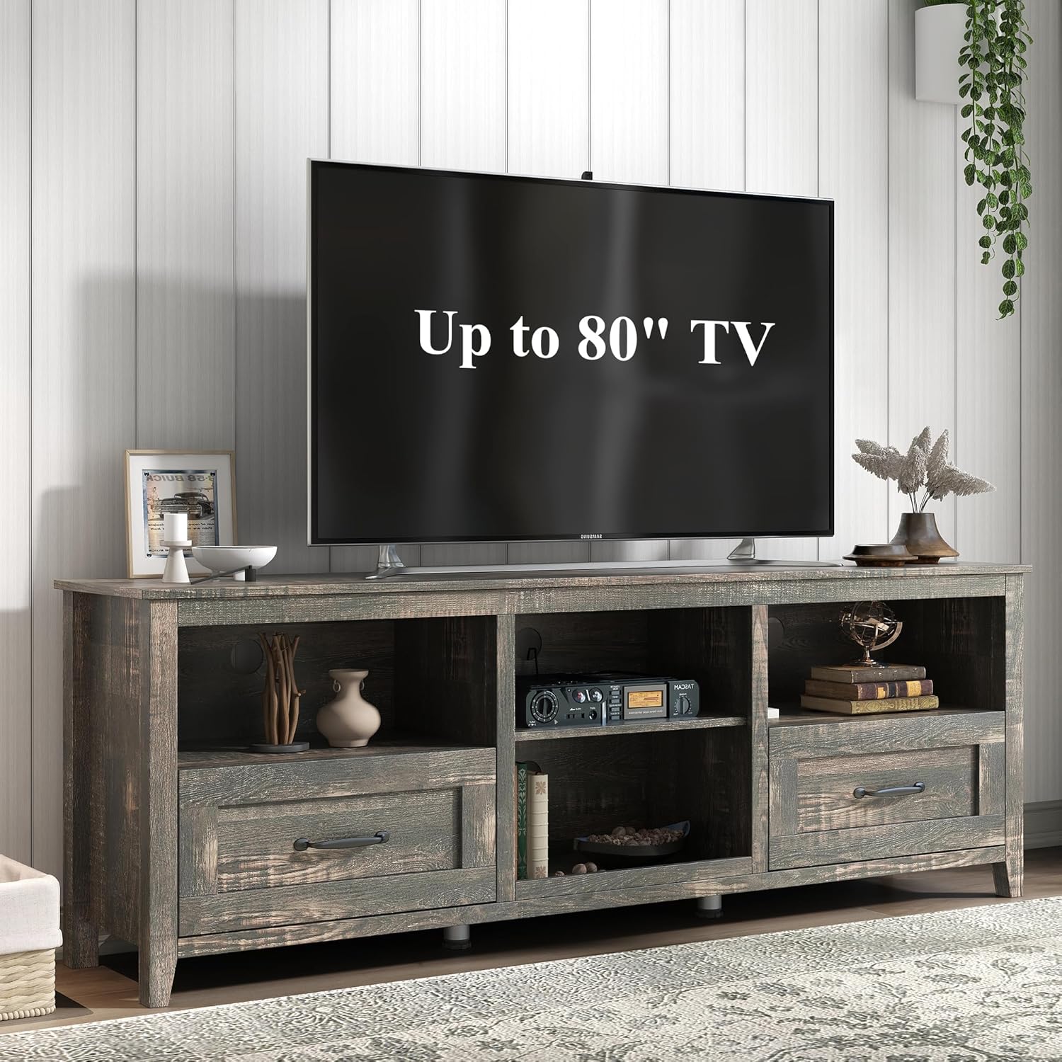 TV Stand for TVs up to 80", Large Television Stands with Drawers for Living Room, TV ...