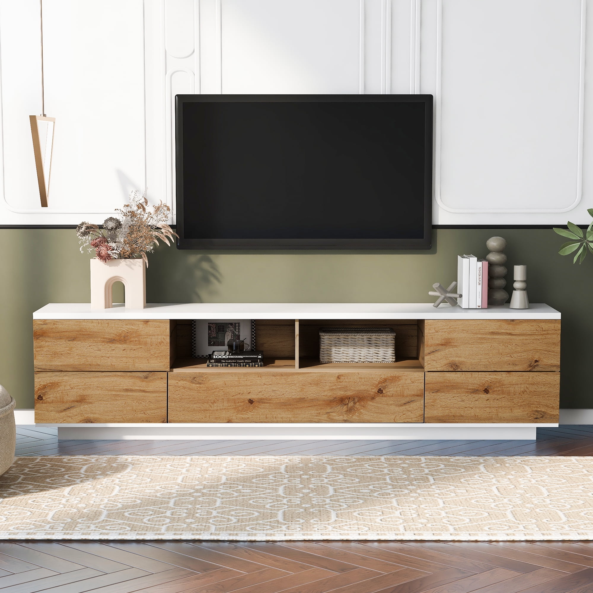 TV Stand for TVs up to 80 in, 70.8 in Modern Media Console with ...