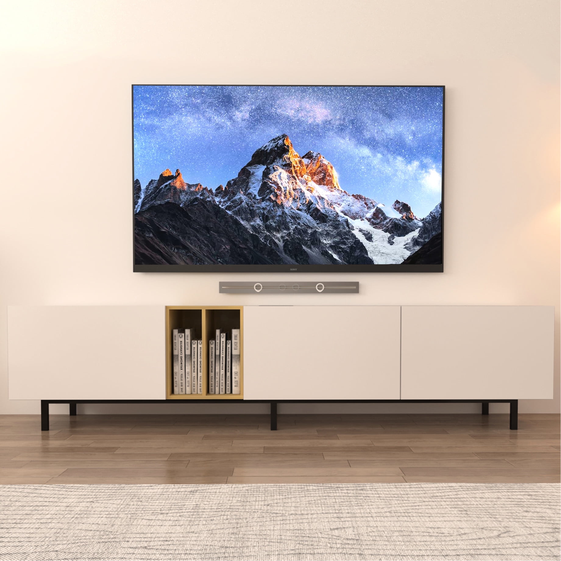 TV Stand / Yellow and Ivory Contrasting Colors, High - Quality ...