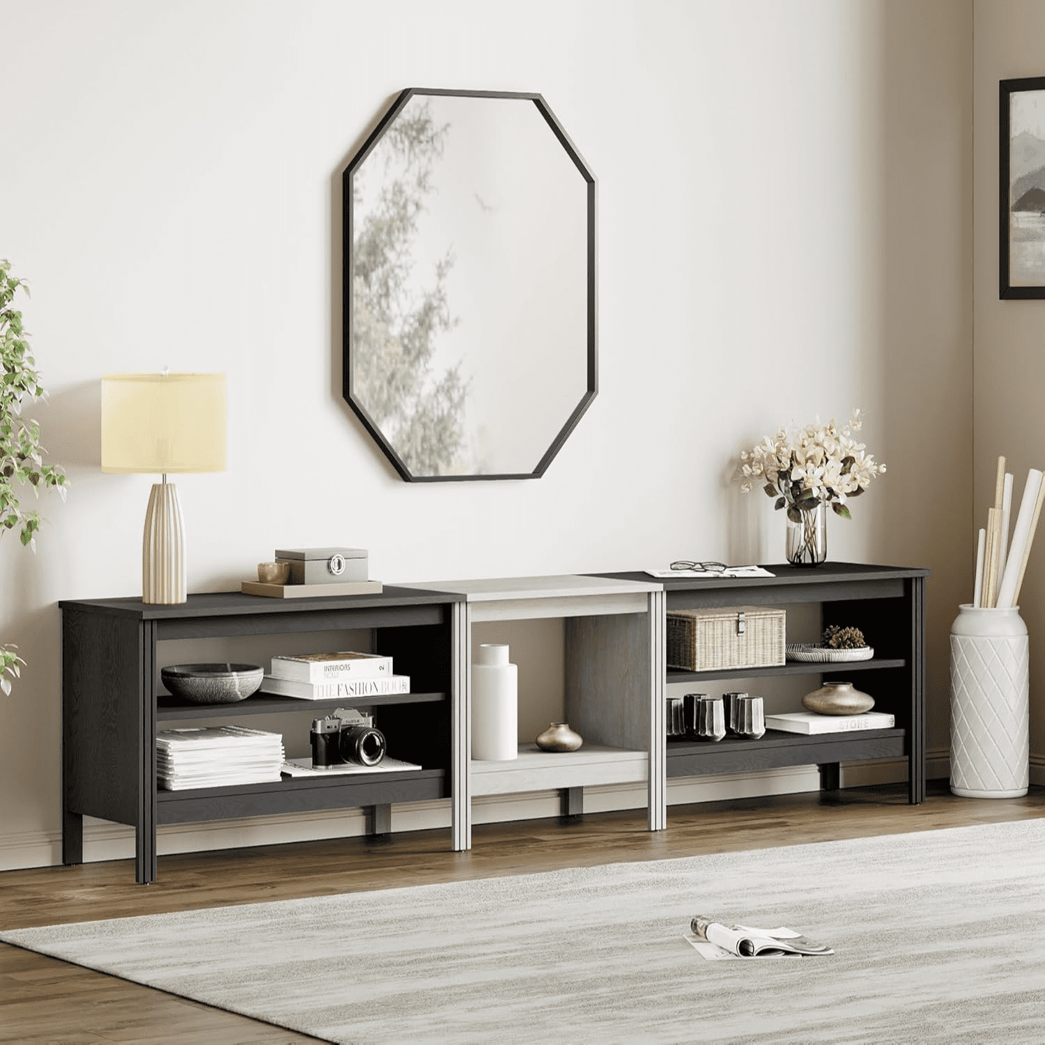 TV Stand for 100 Inch TV Wood Entertainment Center for 95 90 85 inch TV ...