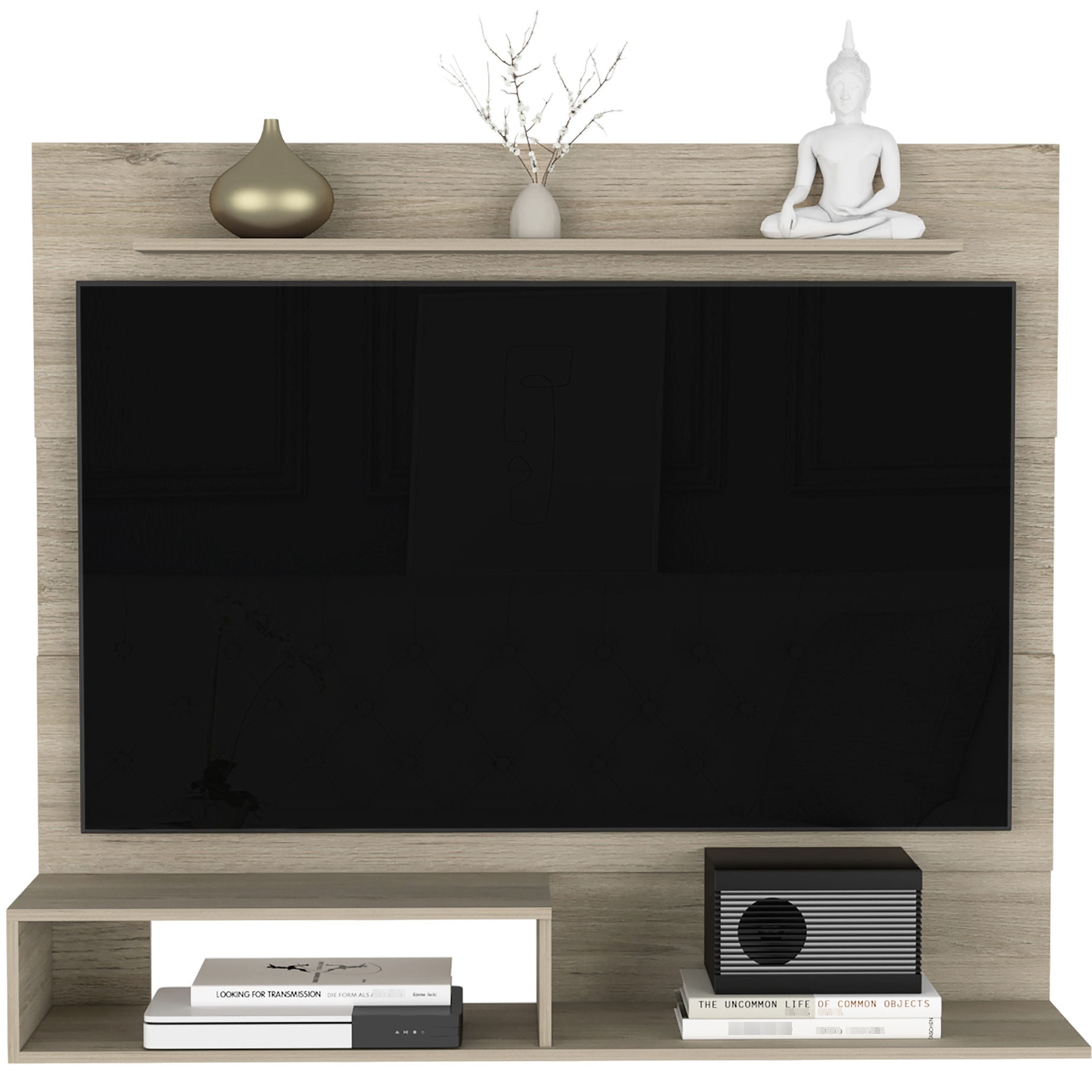TV Stand for 50 - 59 Inch TVs, Particle Board Material, Light Pine ...