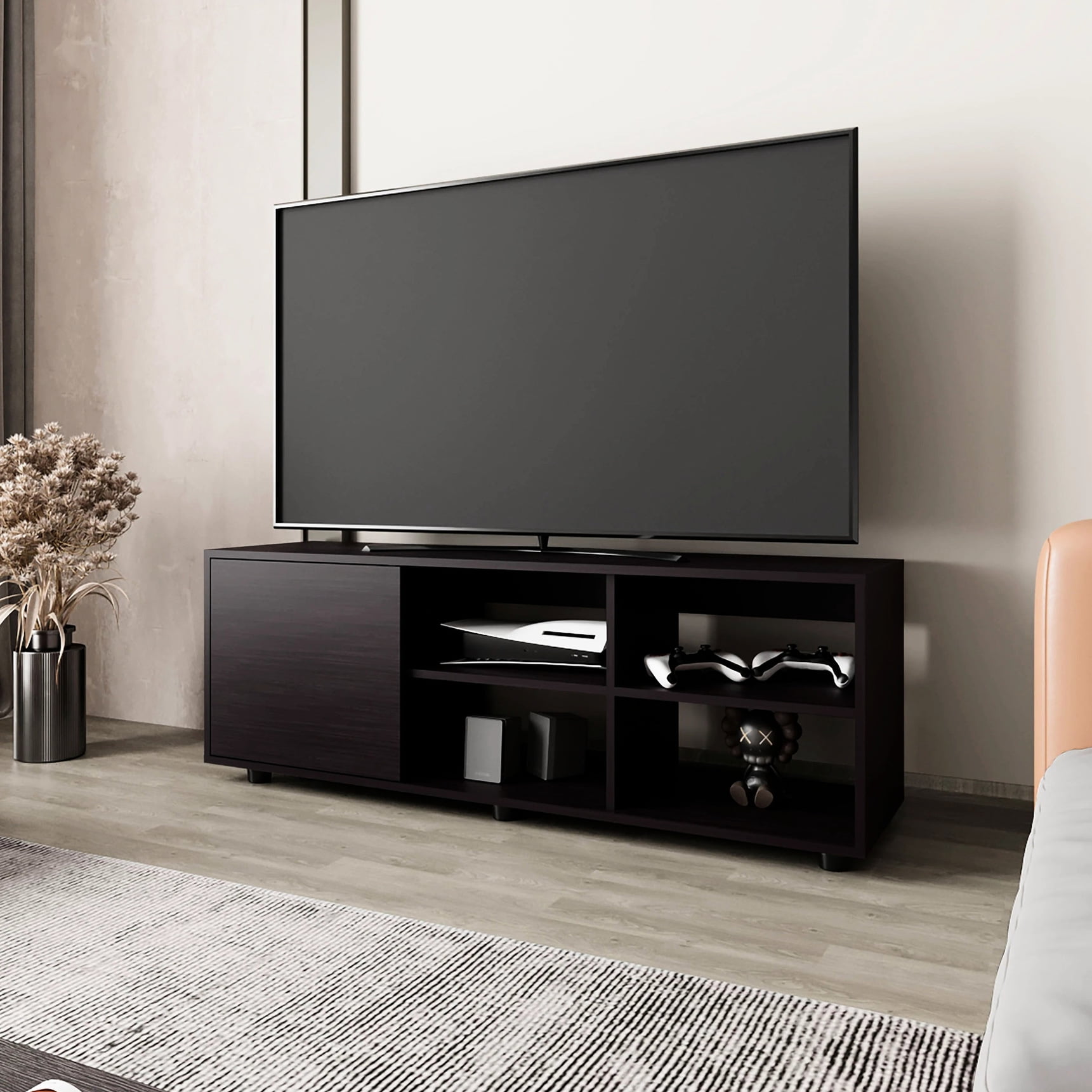 TV Stand for 60 - 69 Inches TV, Wengue Finish, Single Door Design ...