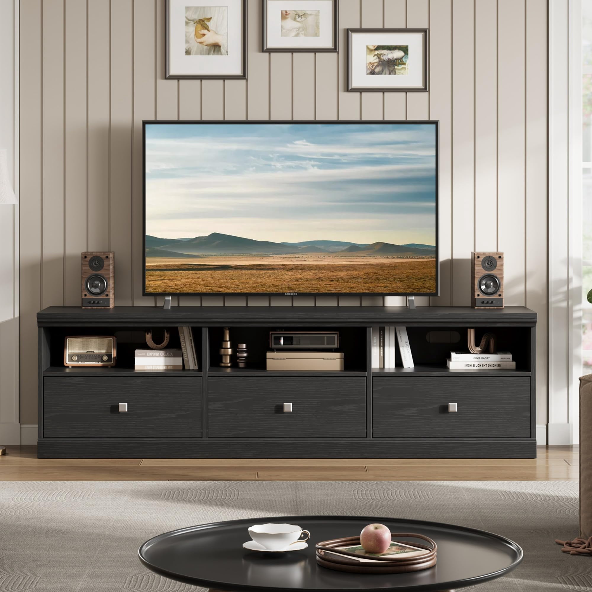 TV Stand for 65/70/75 in TV, Entertainment Center with Storage Drawer ...