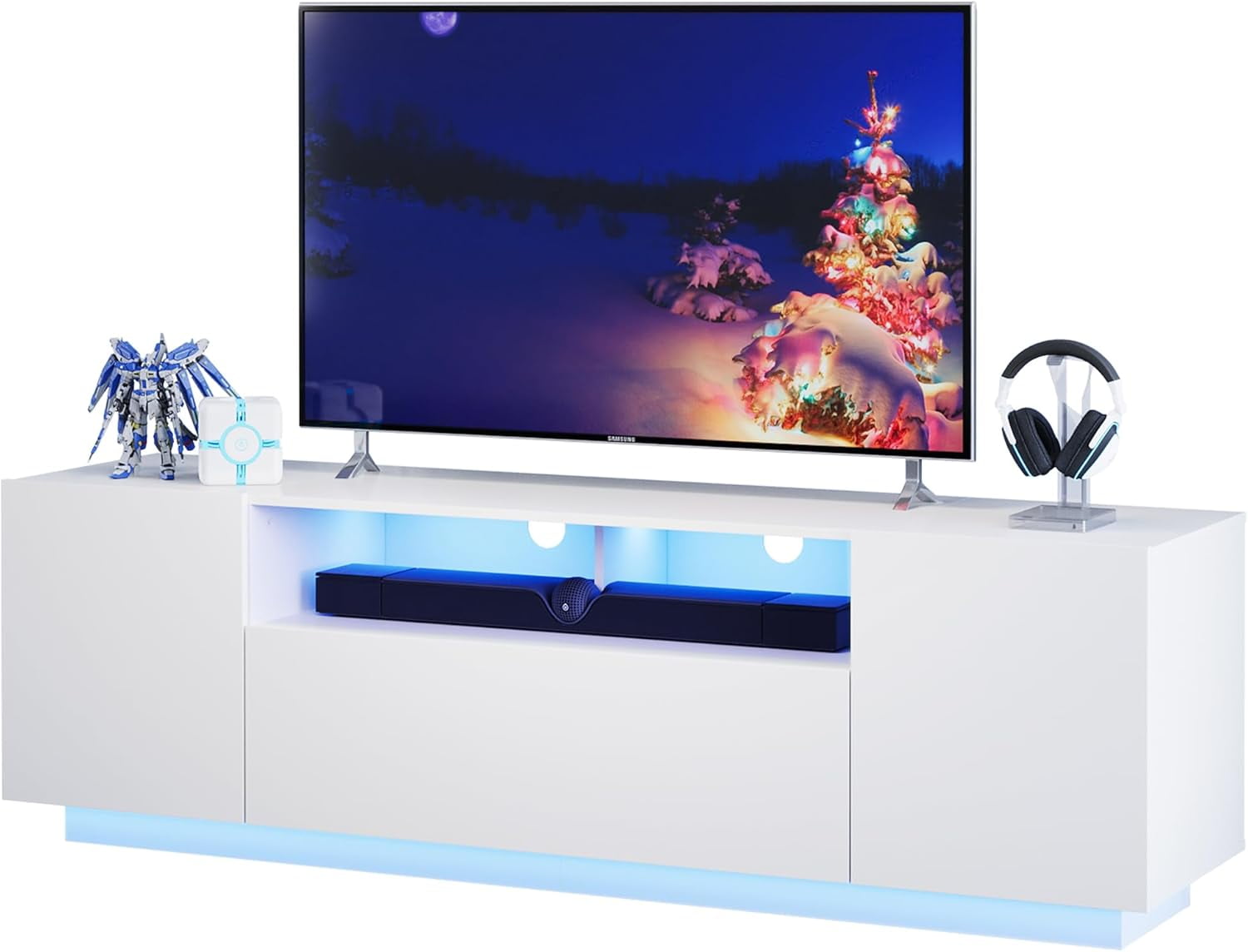 TV Stand for 65 Inch TV, Modern Entertainment Center with LED, 58" TV ...