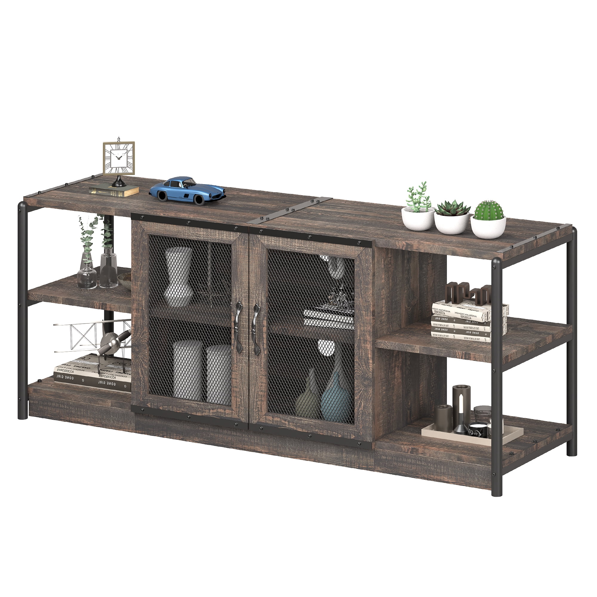 TV Stand for 65 Inch TV Tall Entertainment Center with Storage and Mesh ...