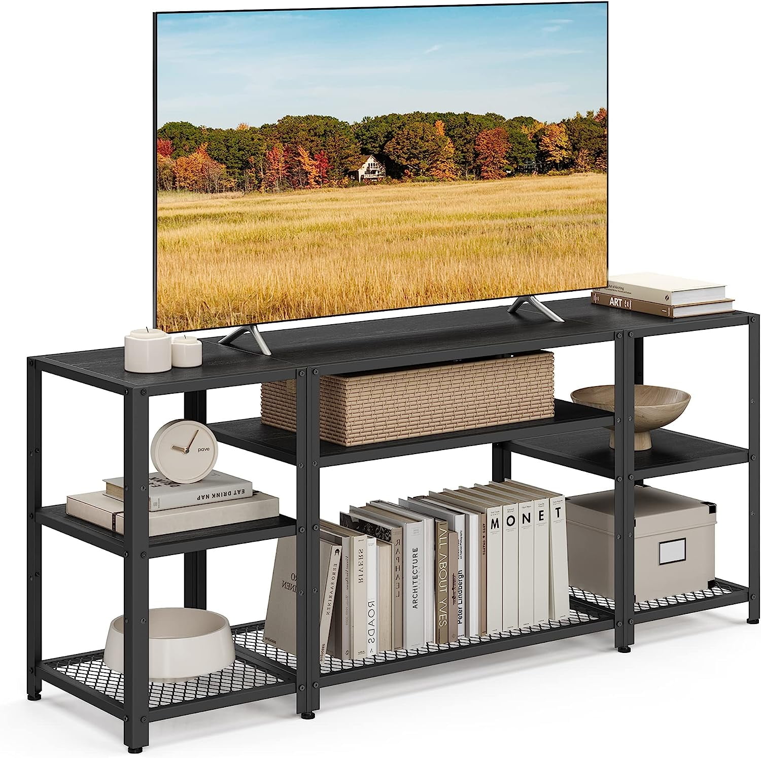 TV Stand for 65 Inches TVs, Industrial Entertainment Center, Modern TV ...