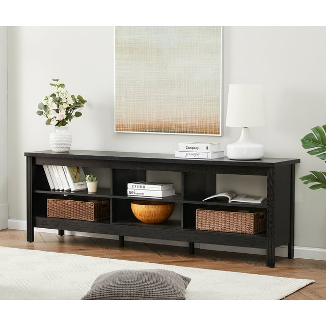 TV Stand for 75 Inch TV Entertainment Center Wood Television Table with ...