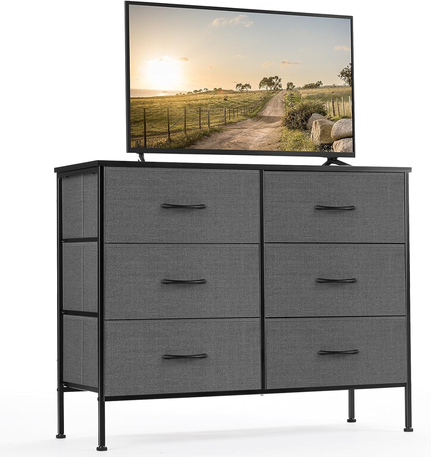 TV Stand for Living Room, Dresser for Bedroom Chest of Dresser with 6 ...