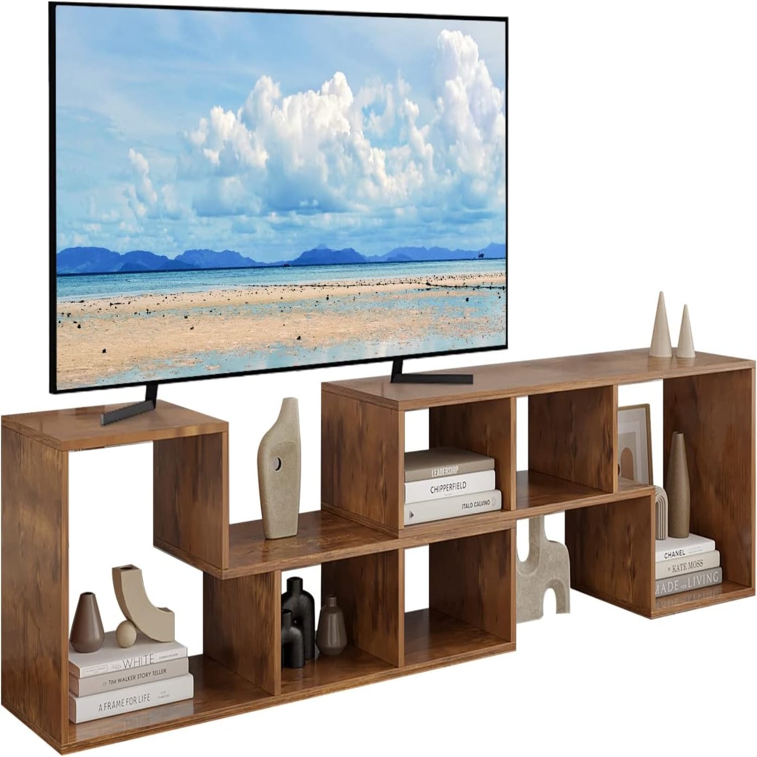 TV Stand for TVs Up to 55 Inch TV Table 2 Pieces Console Entertainment ...