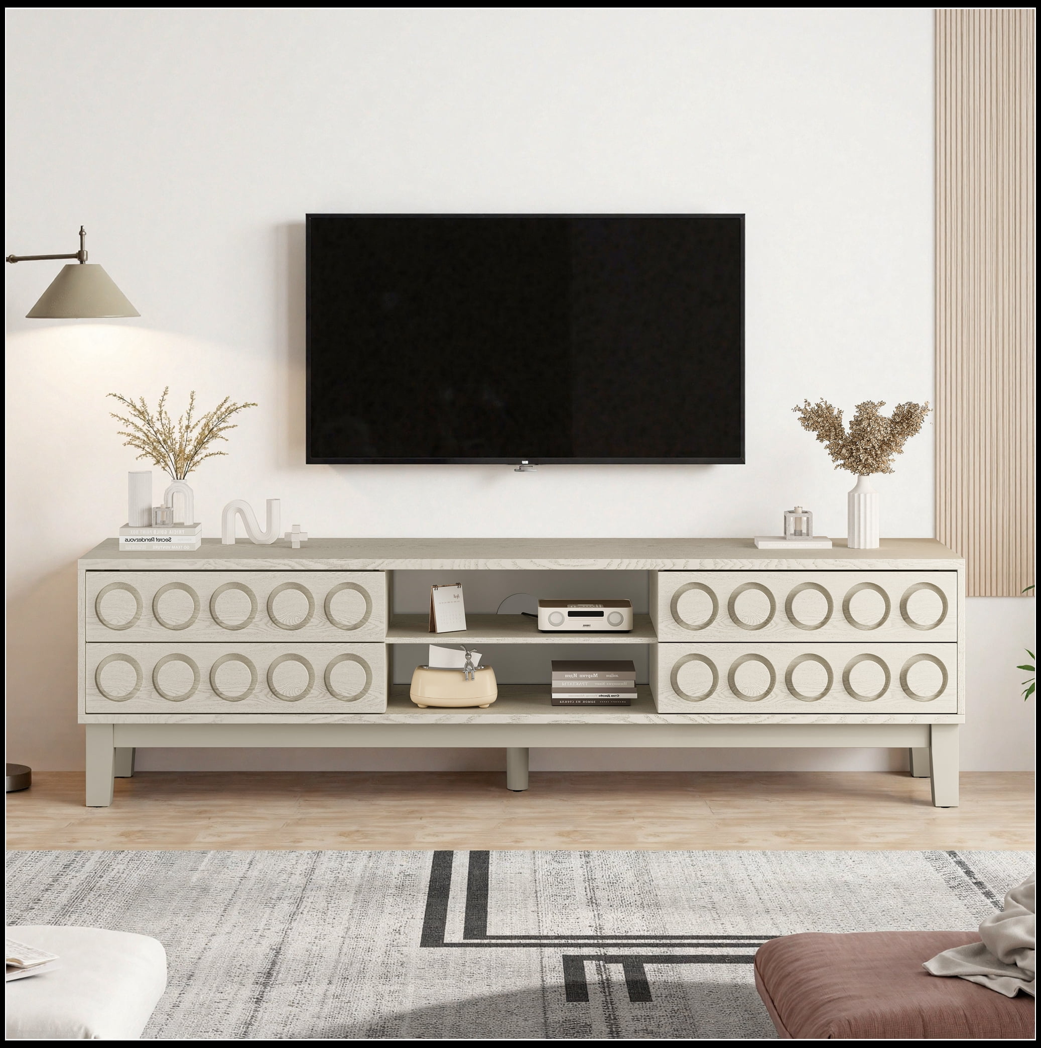 TV Stand for TVs up to 75", Media Console with 4 Drawers, Entertainment ...