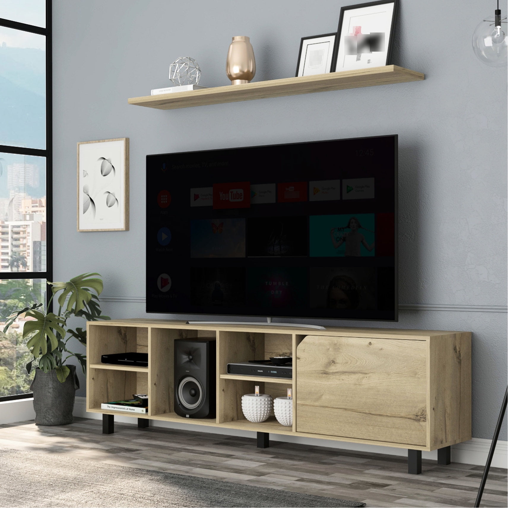 TV Stand for Up to 50 - 59" TVs with 5 - Leg Base / Ample Space for ...