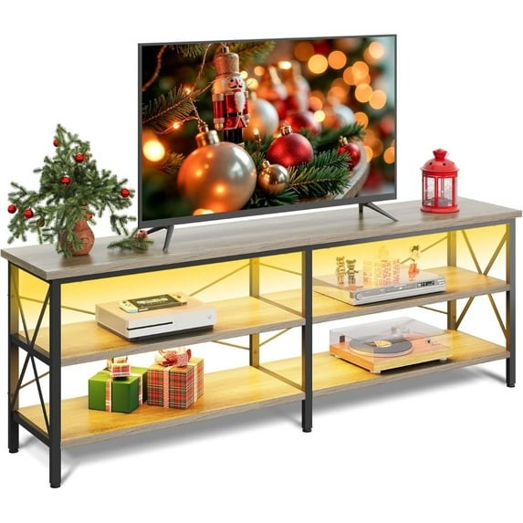 TV Stand up to 70 Inch TV, 63" Entertainment Center with LED, TV Media ...