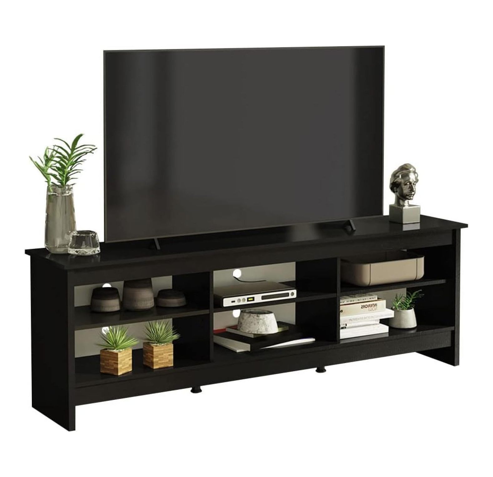 TV Stand with 6 Shelves and Cable Management, for TVs up to 75 Inches ...