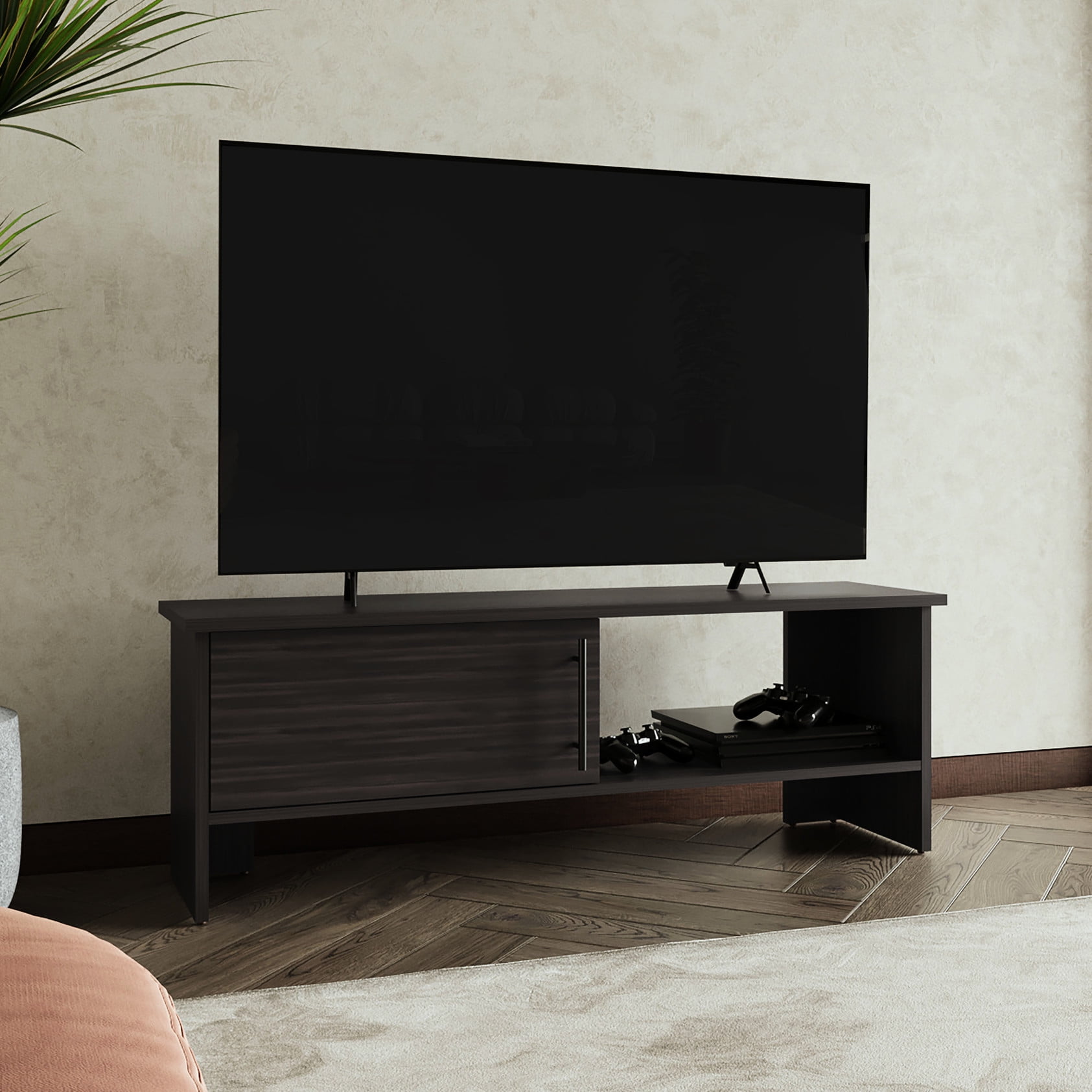TV Stand with Closed Cabinet and Open Shelf / Keep Living Room ...
