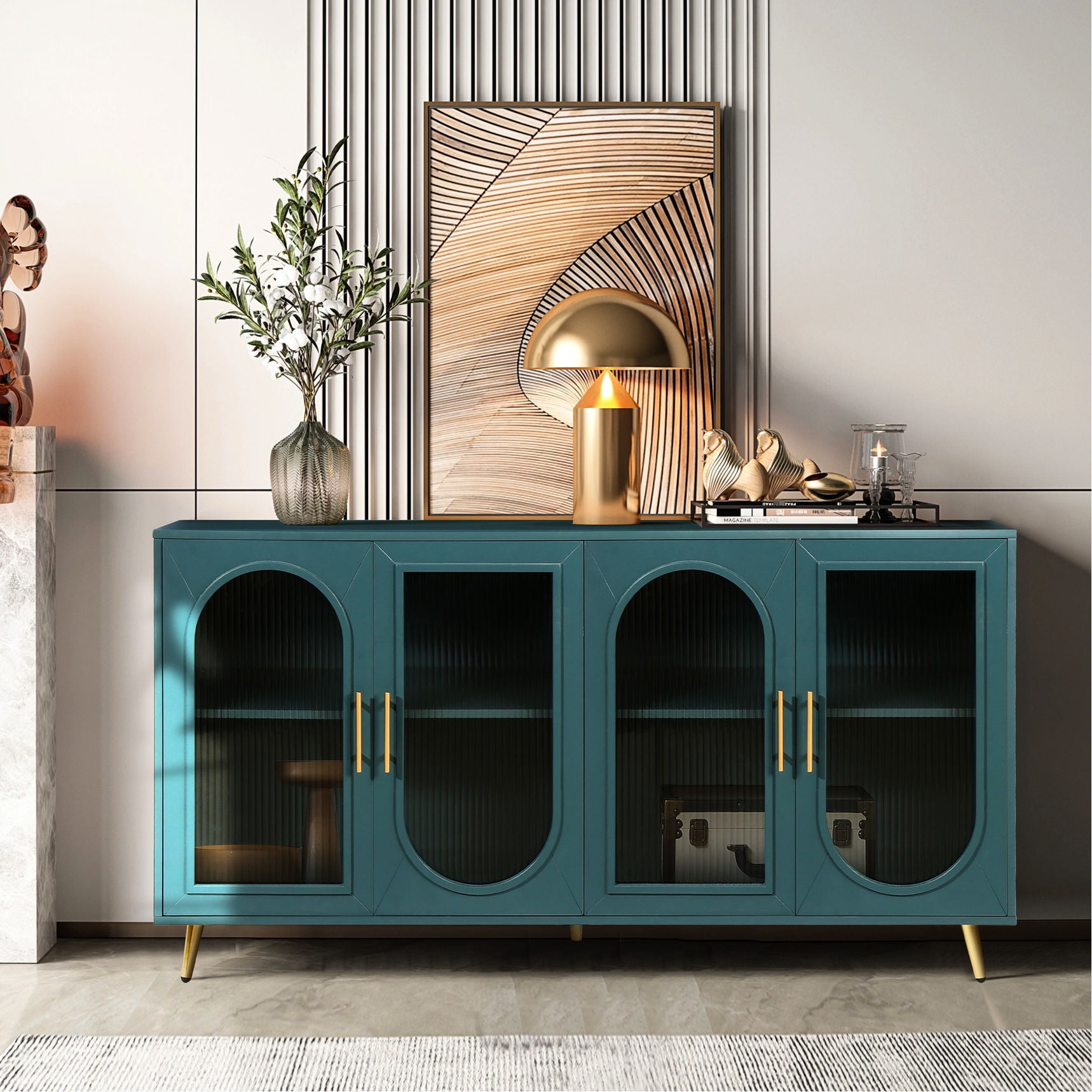 TV Stand with Gauss Glass Effect and Enriched Storage / Hide Items ...