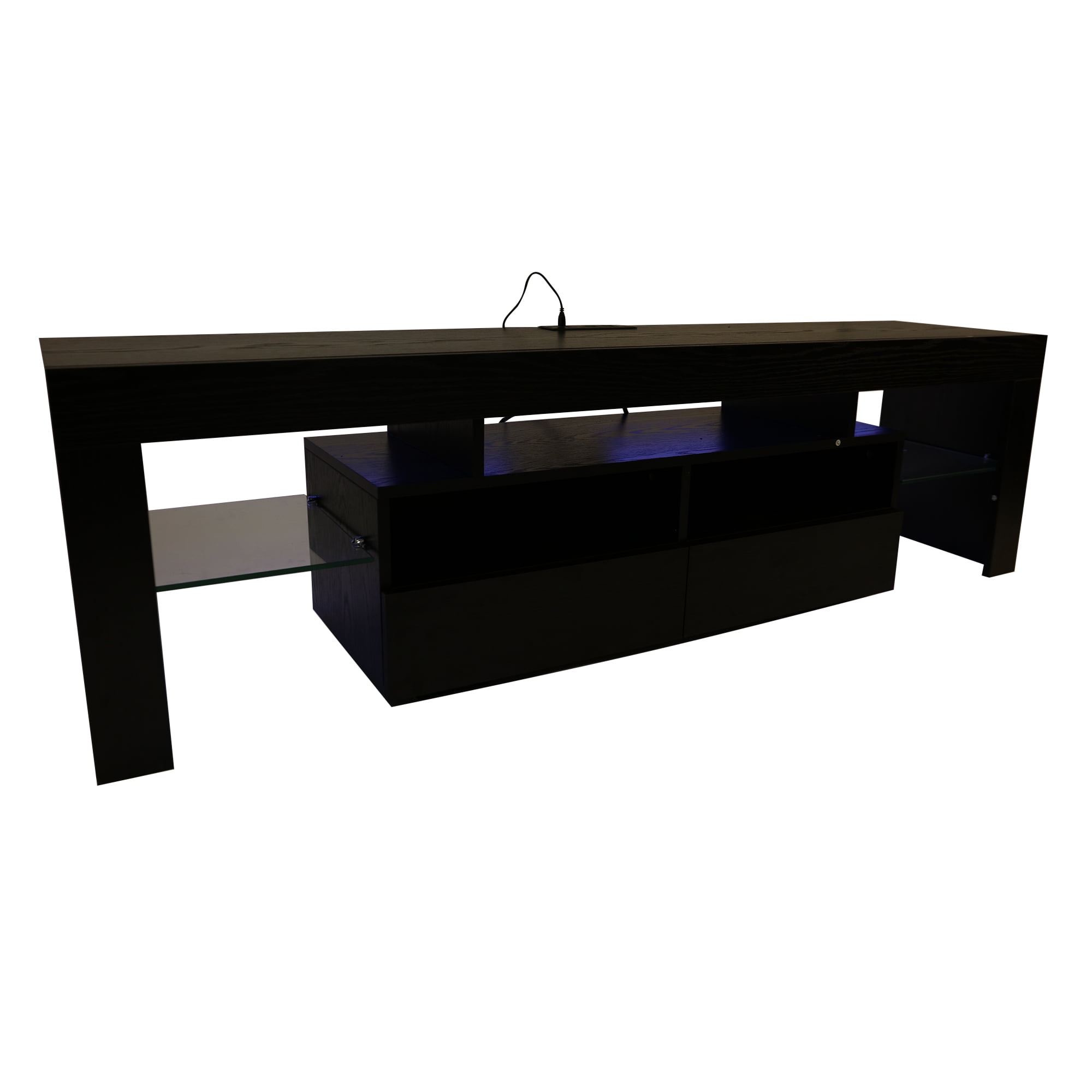 TV Stand with LED Lights for TVs up to 55 Inch, Entertainment Center ...